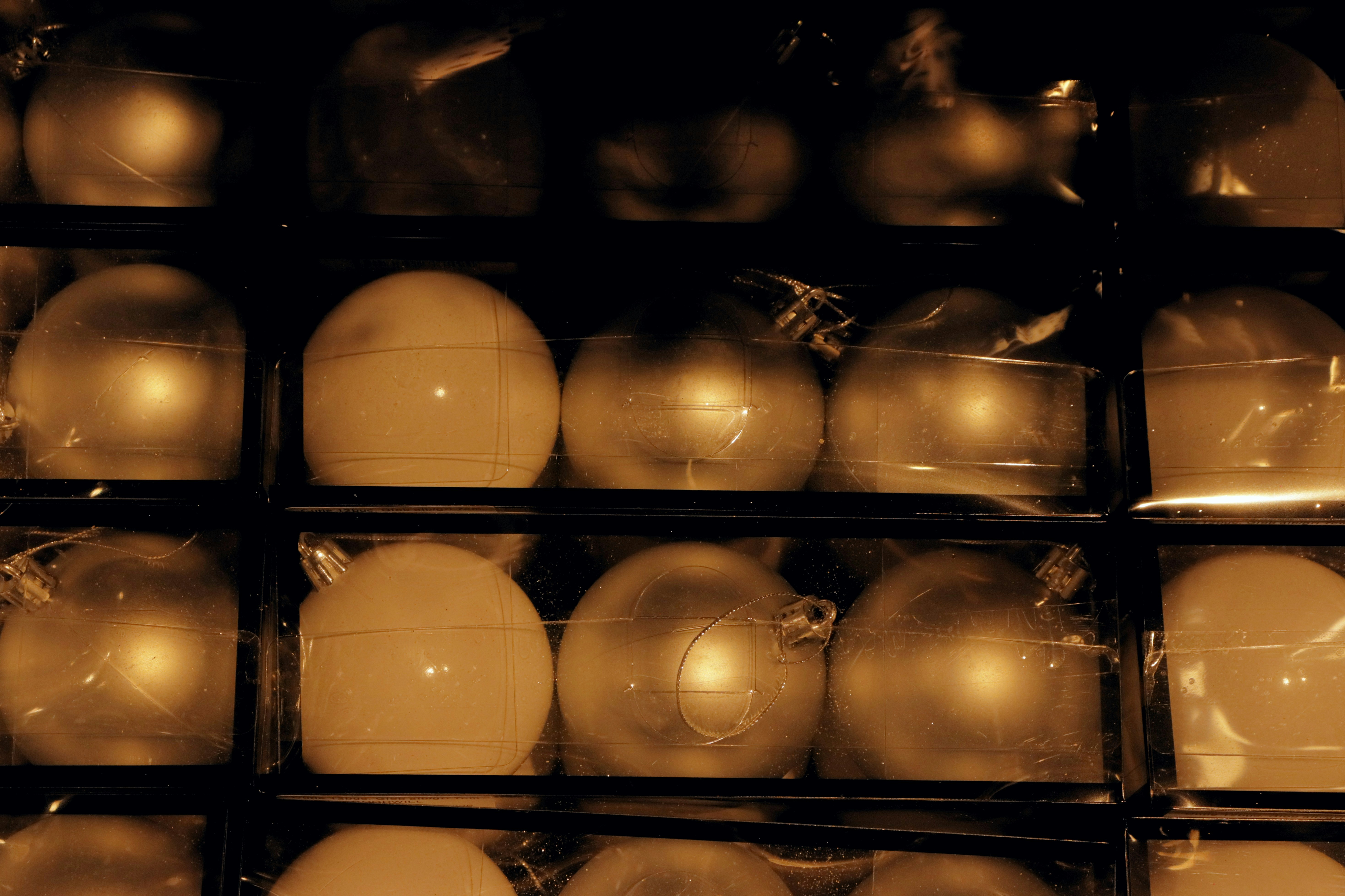 Muted Amber Grid of Spheres