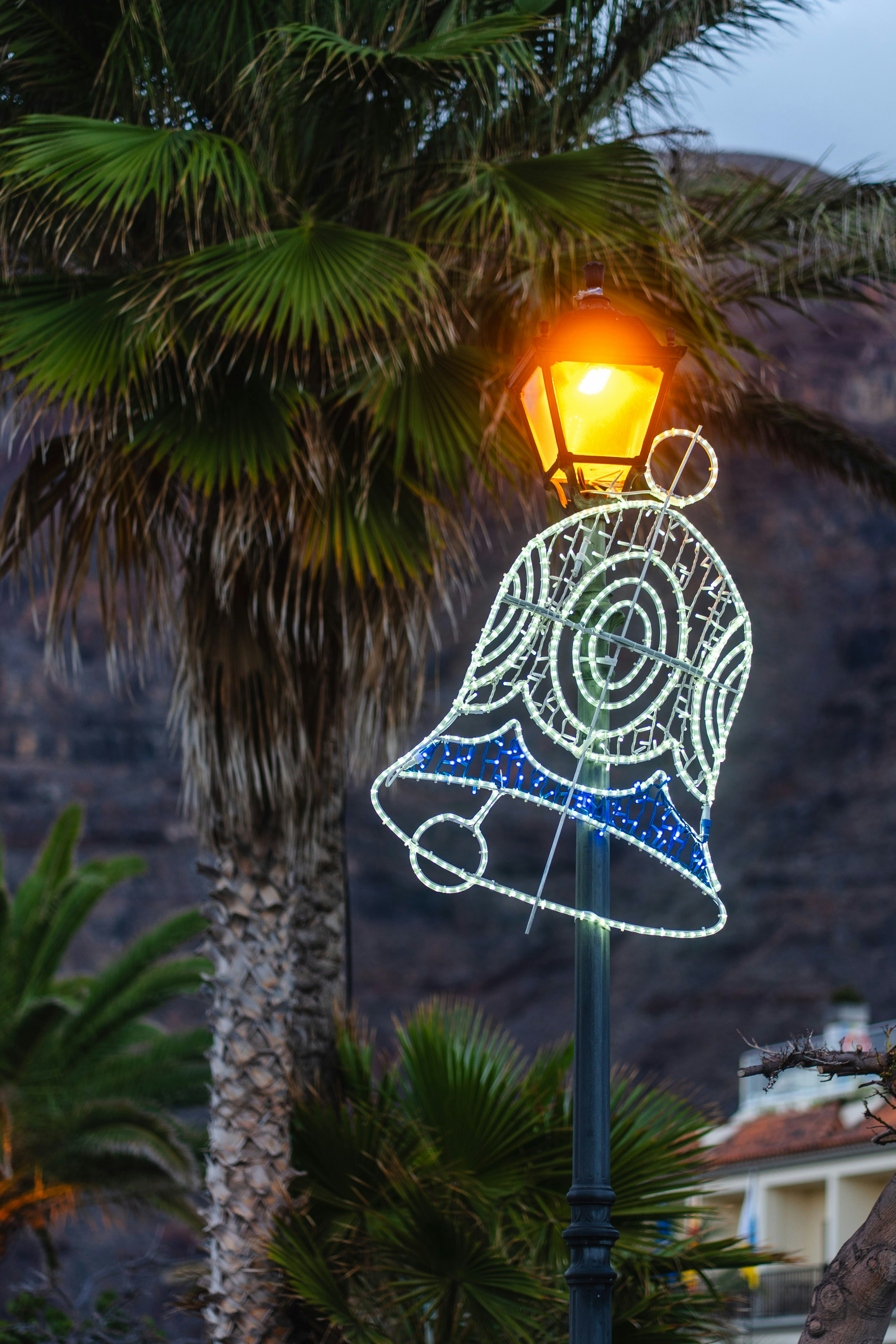 Glowing Bell on a Quiet Evening Street