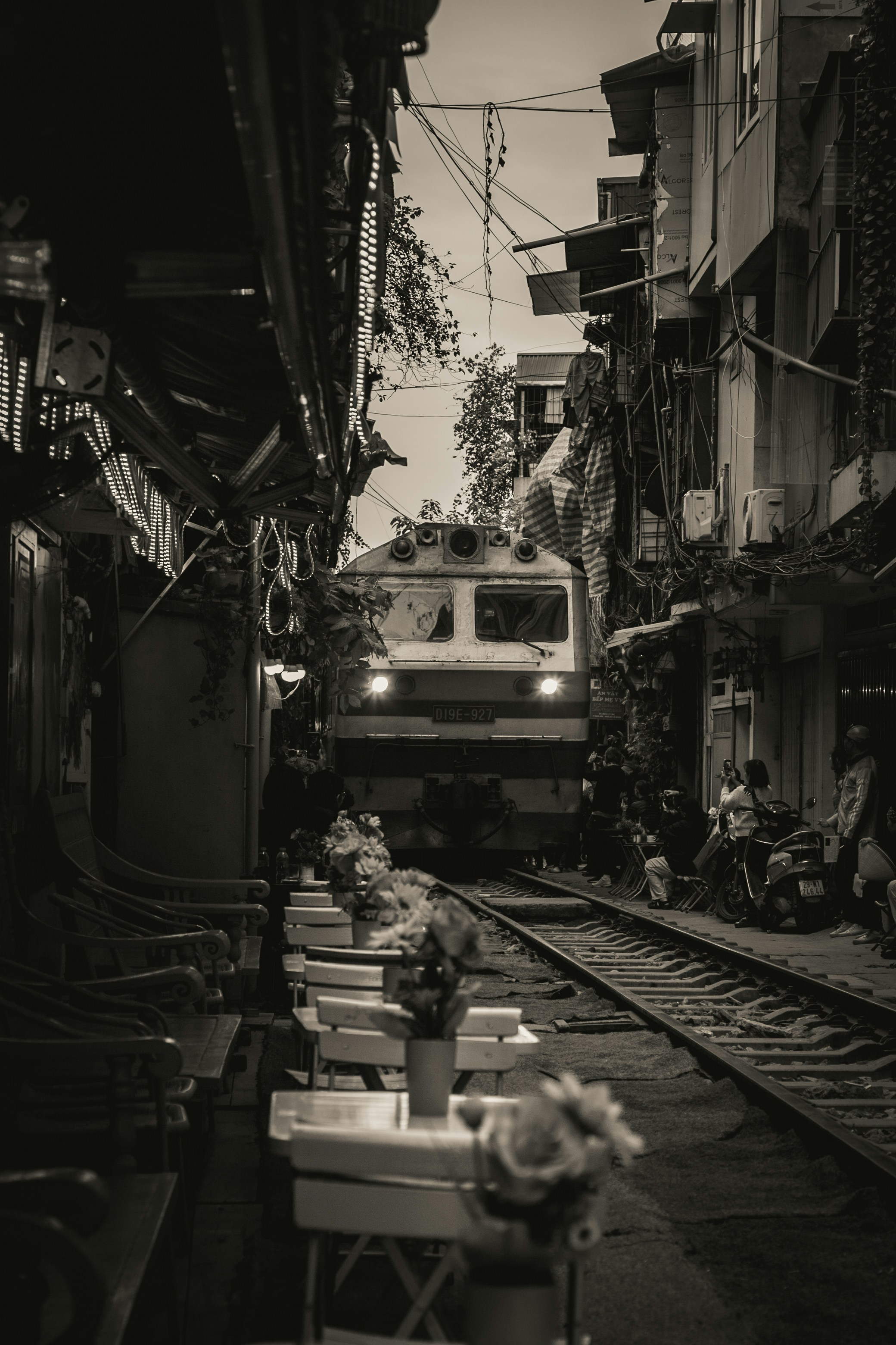 Midnight Metro: A Narrow-Track Moment Between Streets and Rails