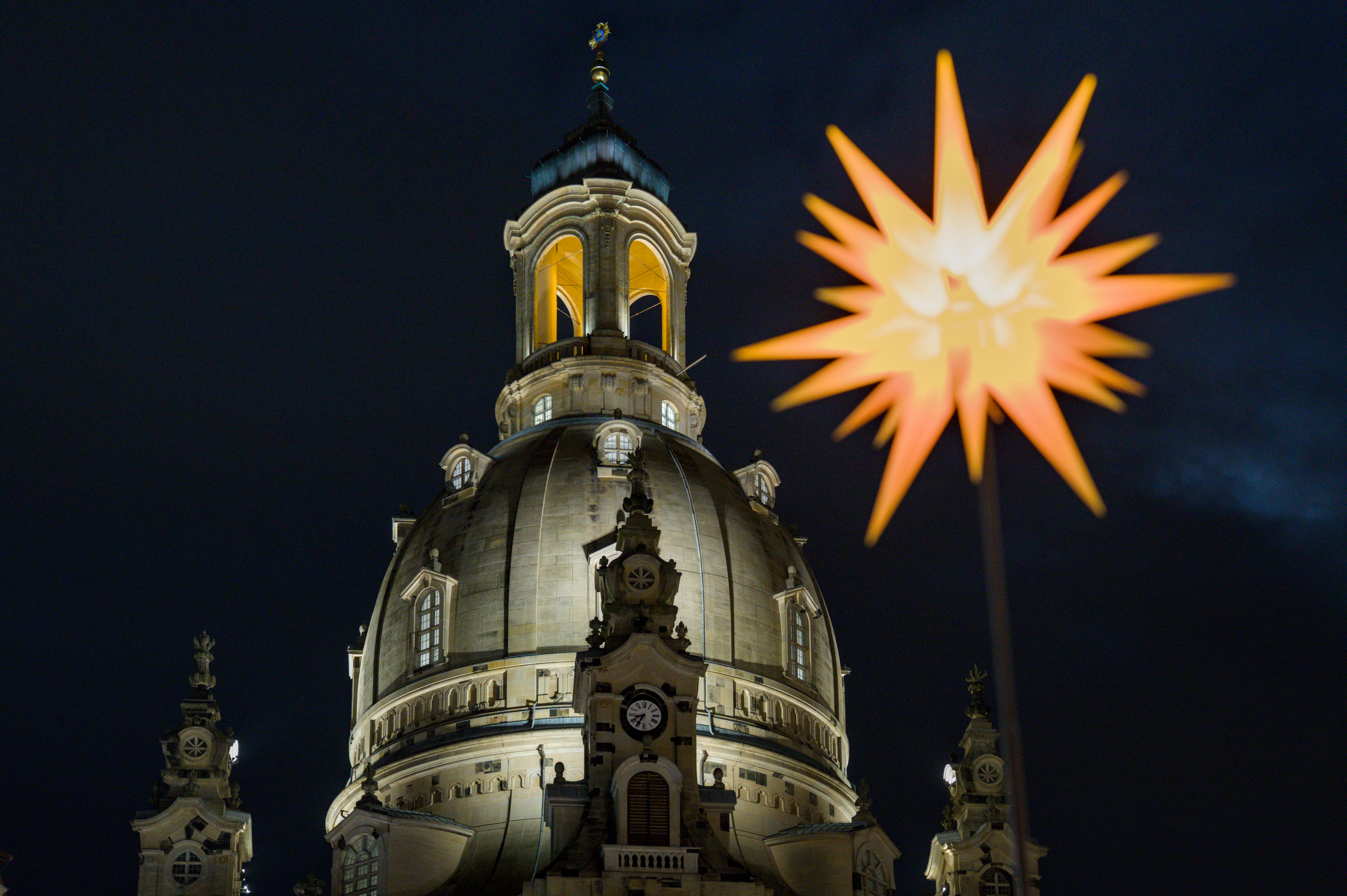 Frauenkirche in Dresden and a decorative star