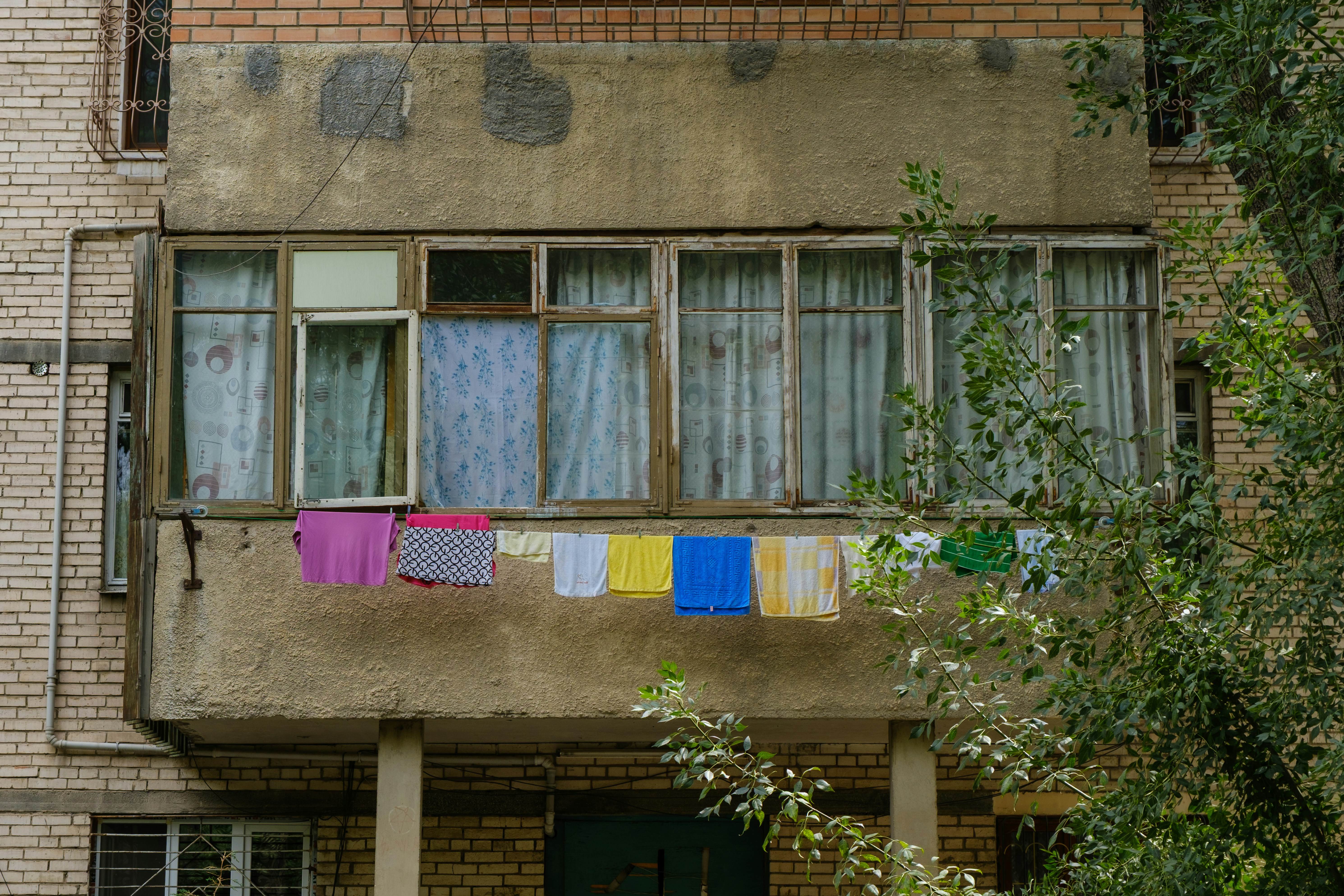 Wash of Color on a Concrete Balcony