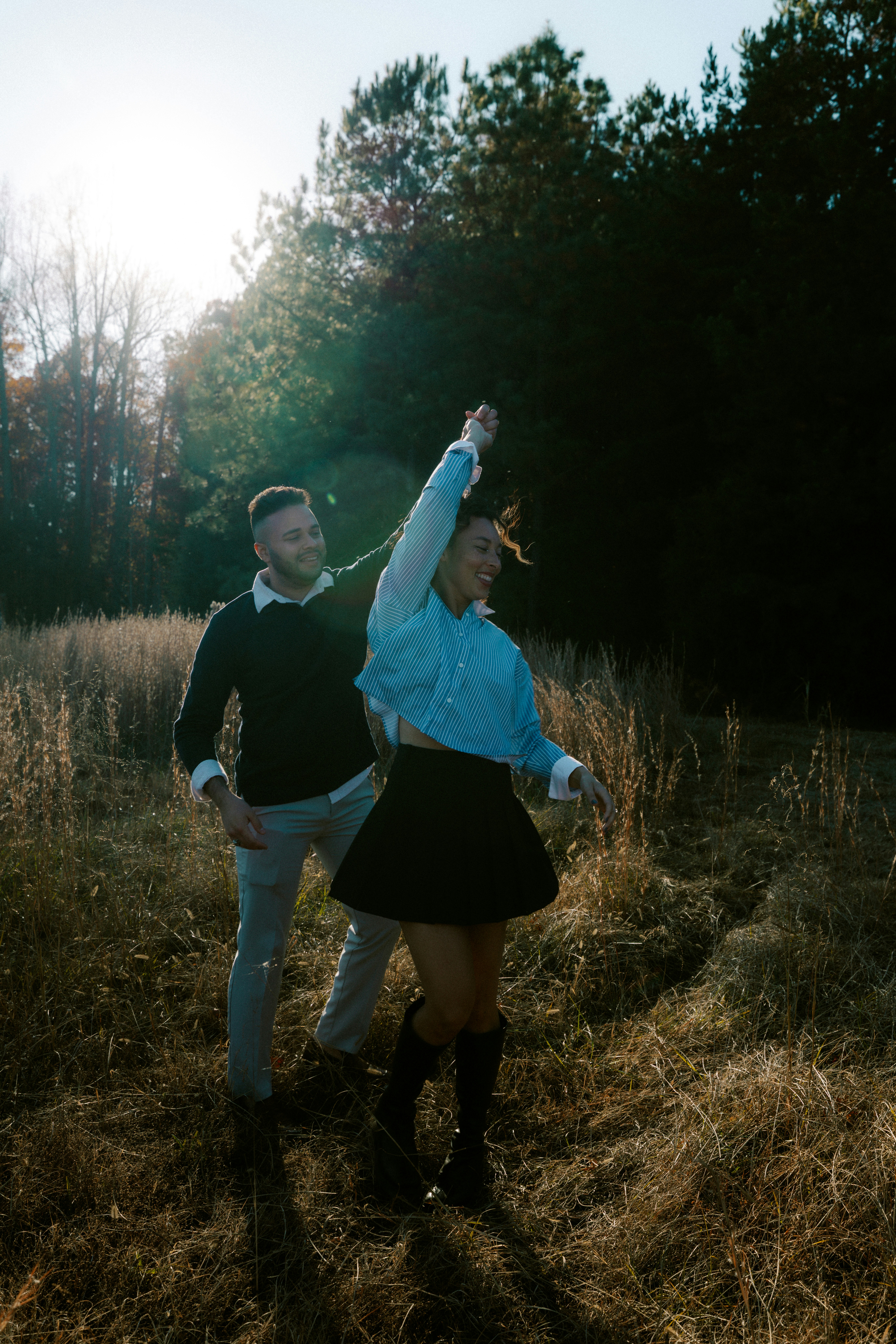 Twirl of Joy in the Sunlit Field