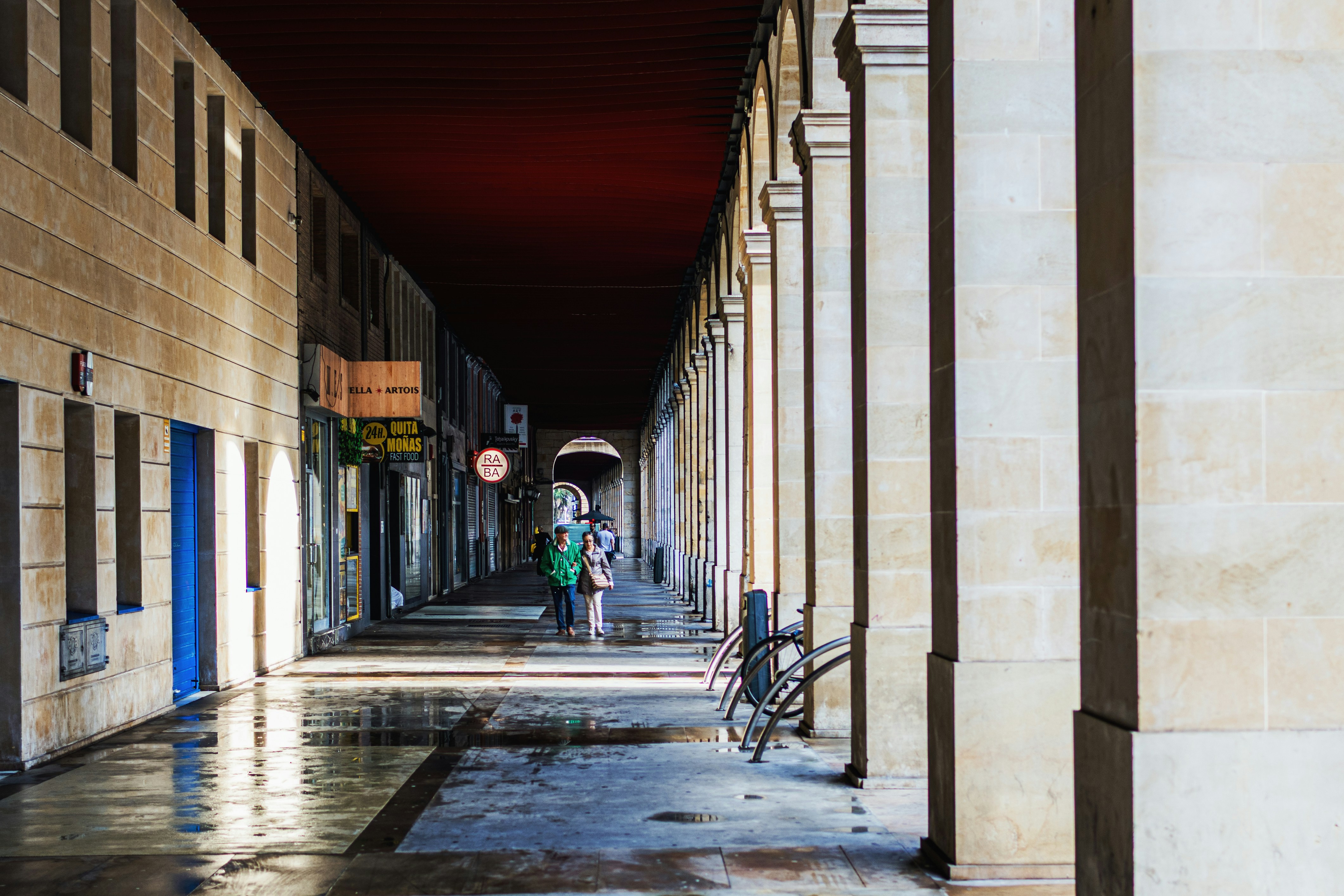 Colonnaded Alleyway After Rain: Portraits in the Vanishing Light