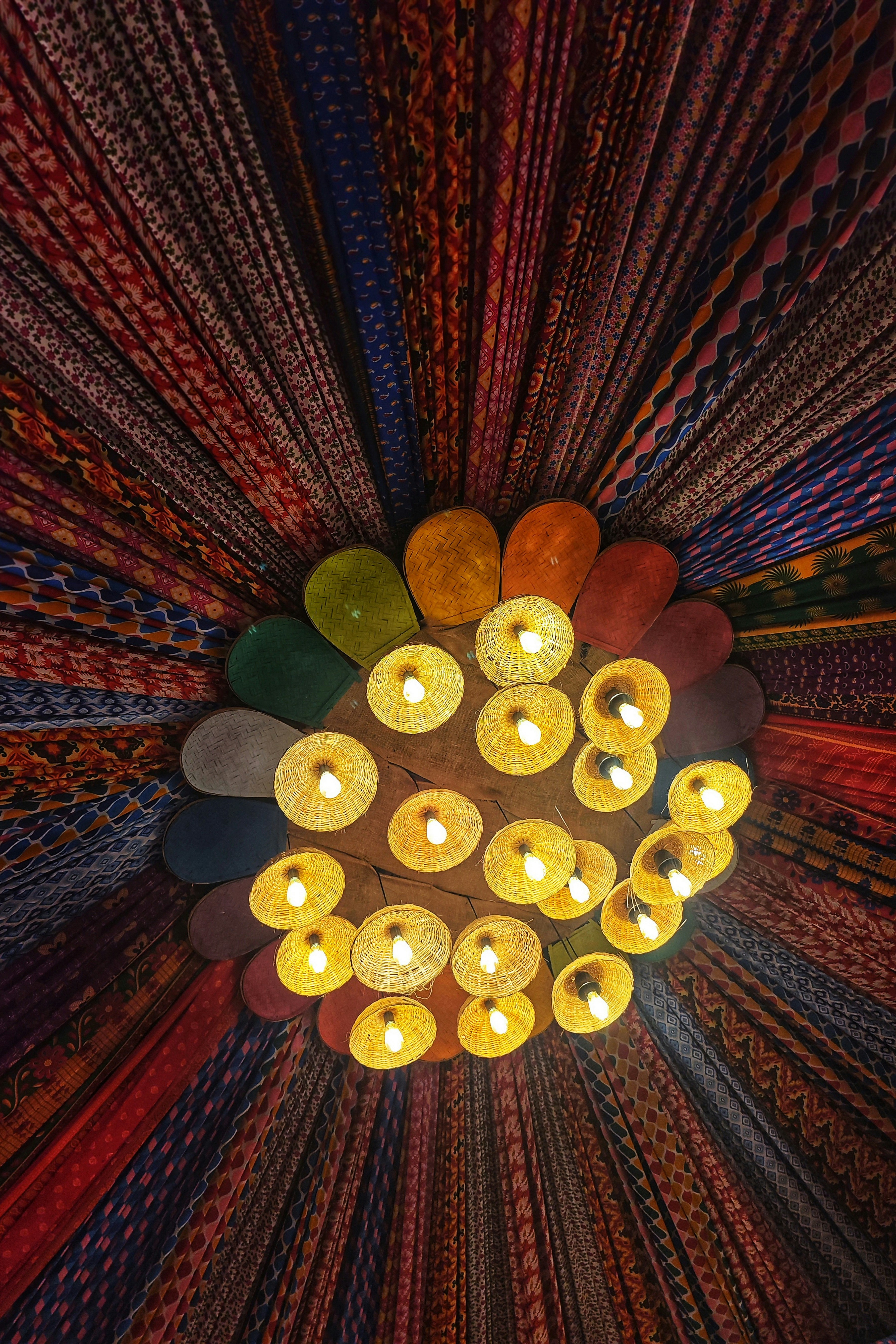 Circular Lantern Constellation: A Ceiling of Warm Orbs