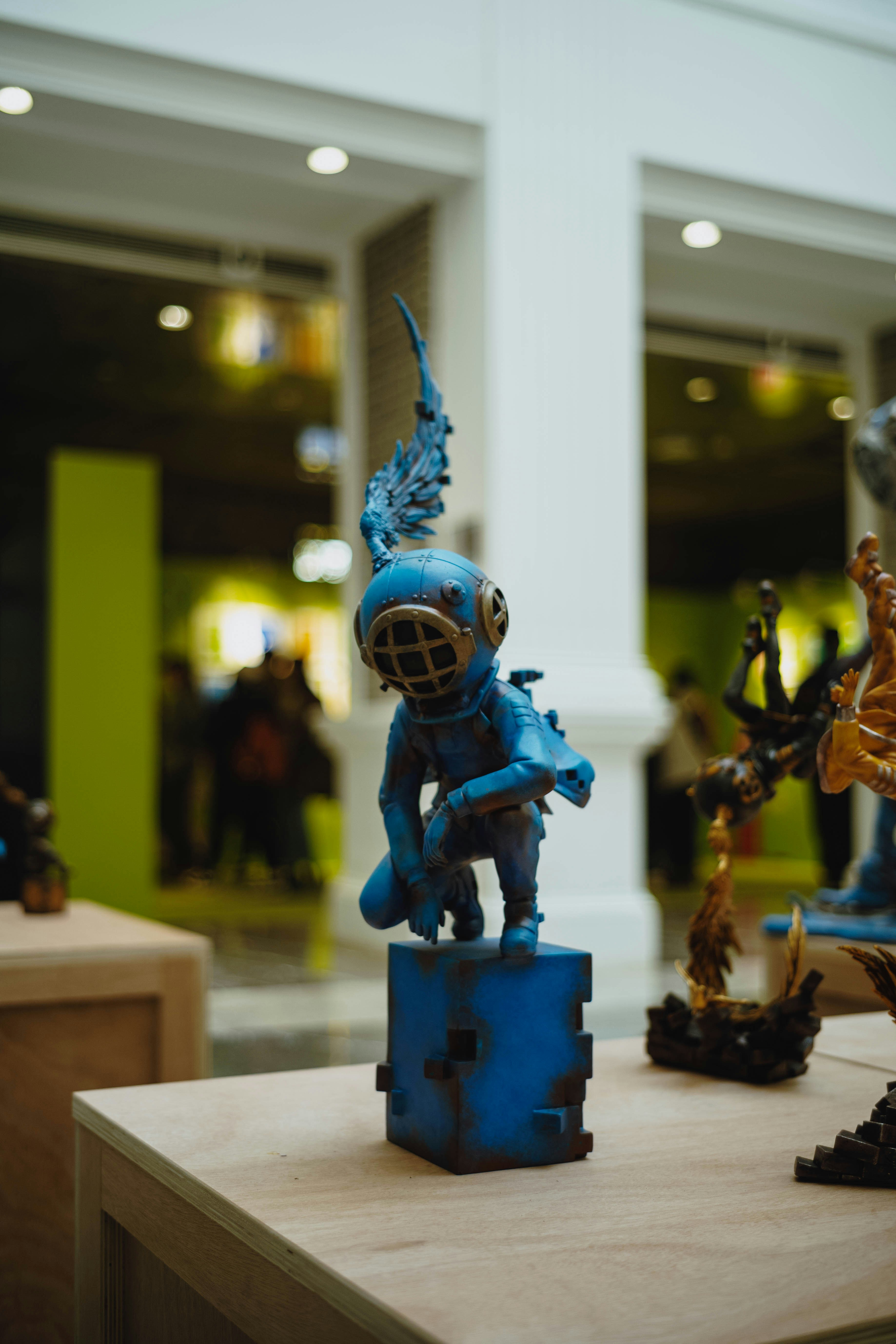 Blue Submarine Sentinel on a Plinth