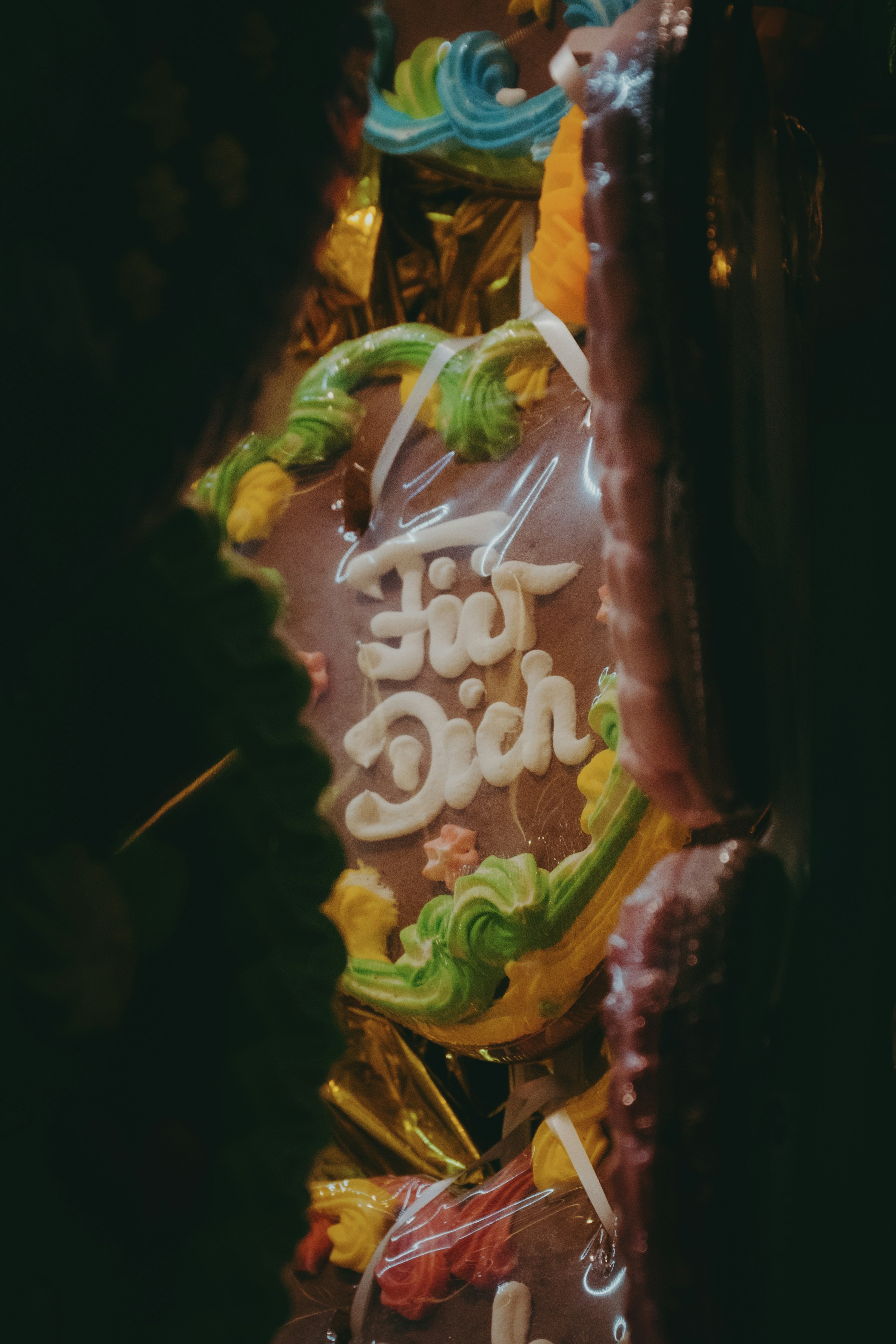 Sneak Peek at a Festive Cake Scene: Soft Focus and Neon Icing