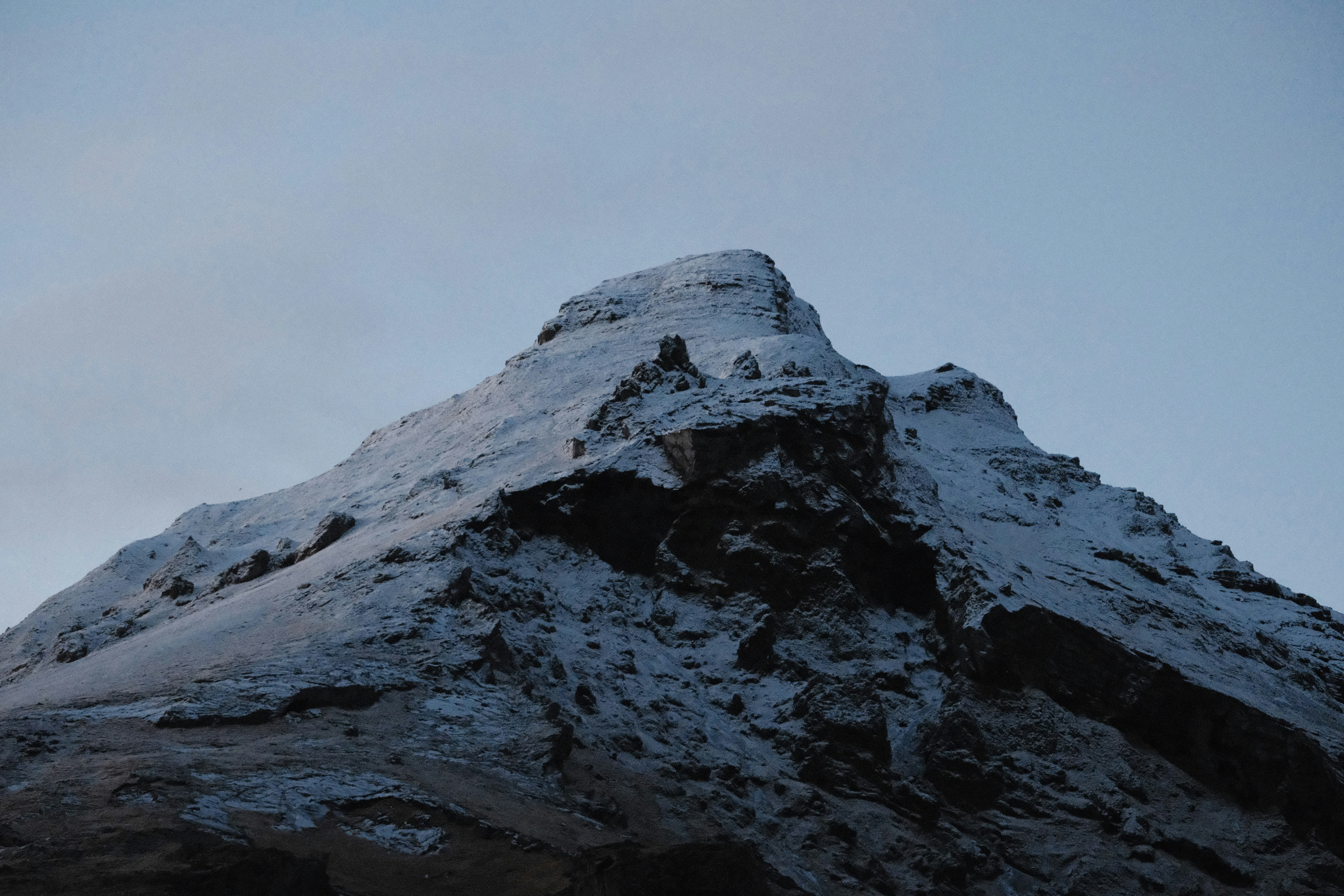 Snow gradient over Iceland mountains.