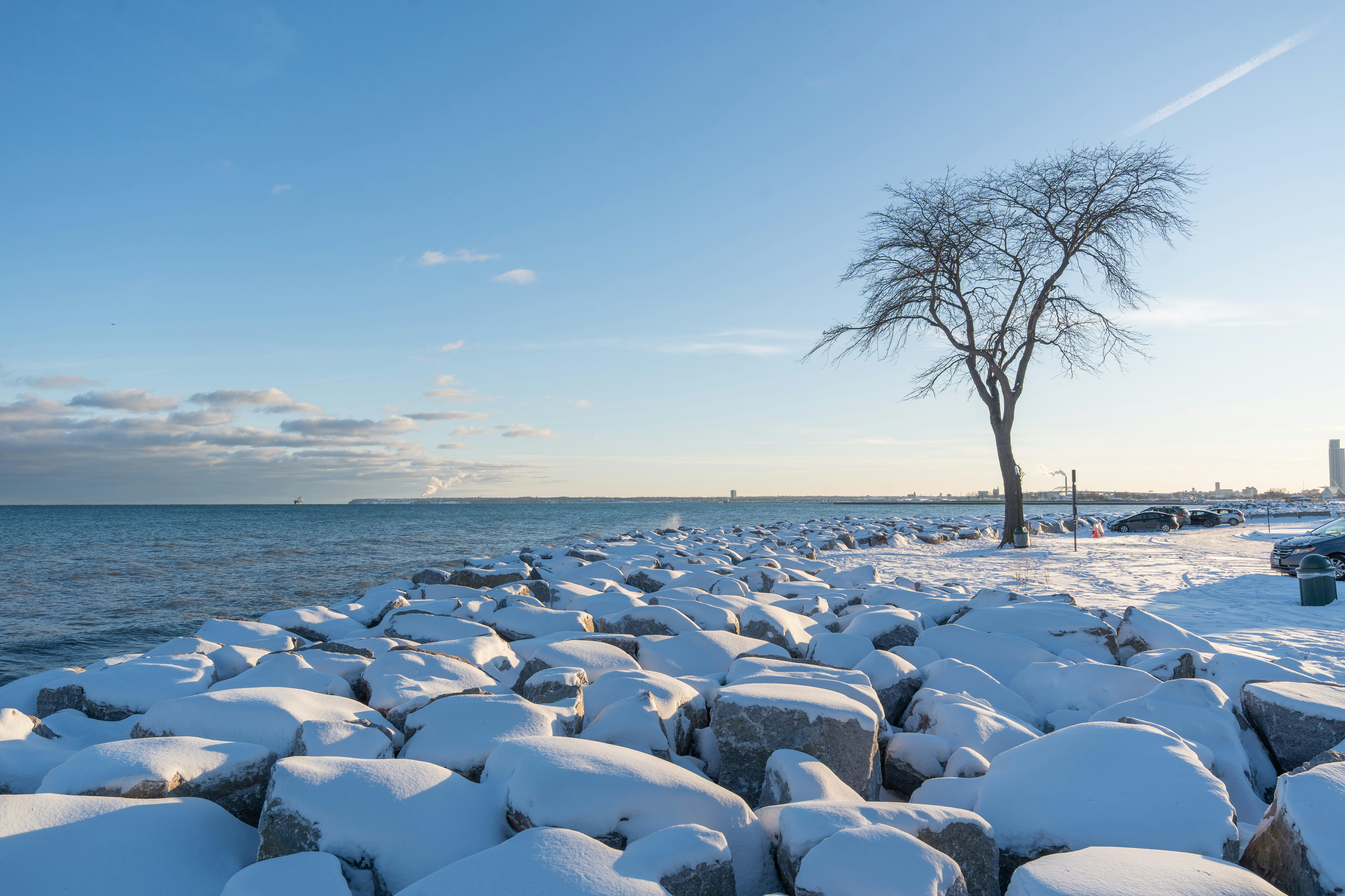 Winter Solace by the Rocky Waterfront
