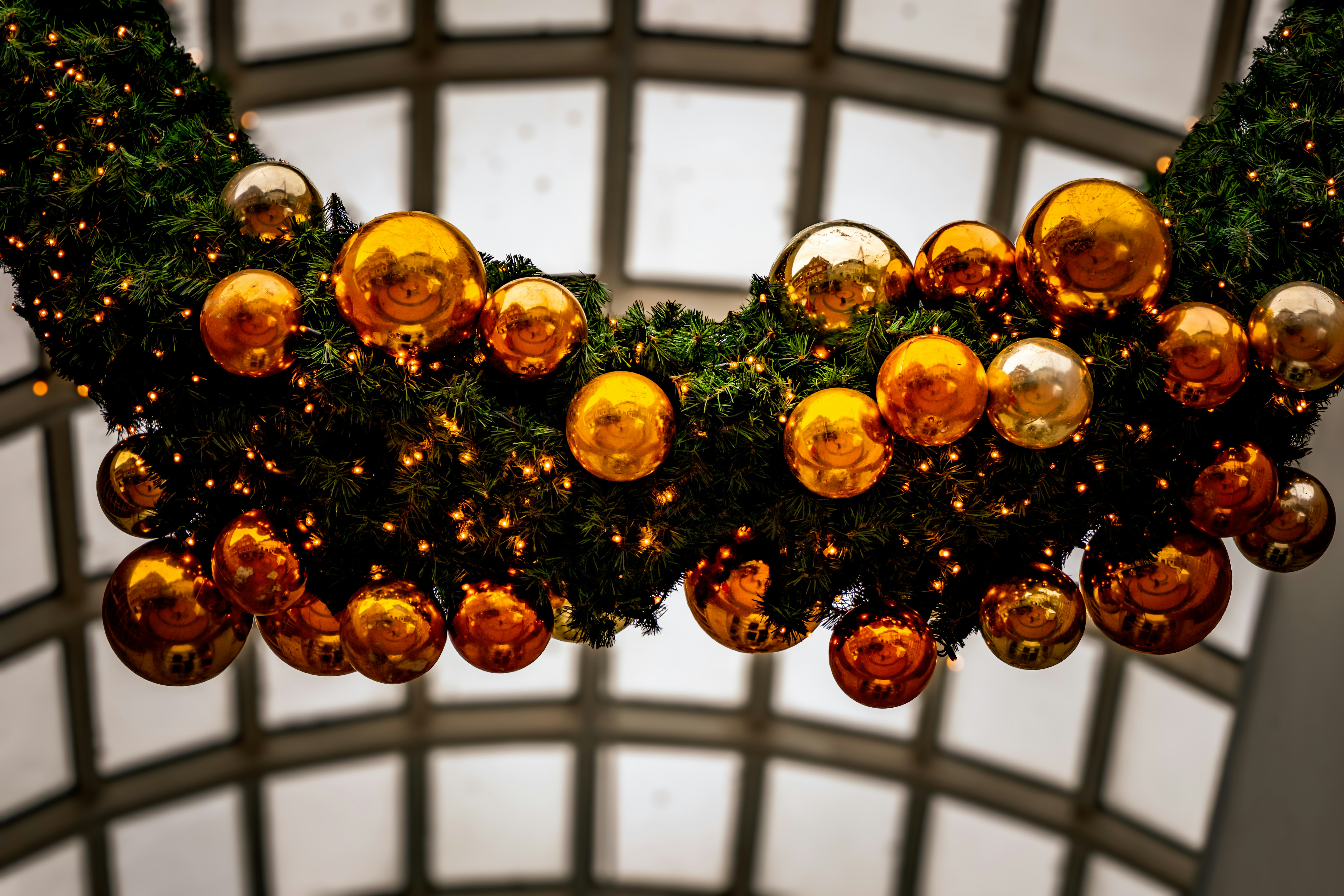 Golden Orbs in a Tinted Dome