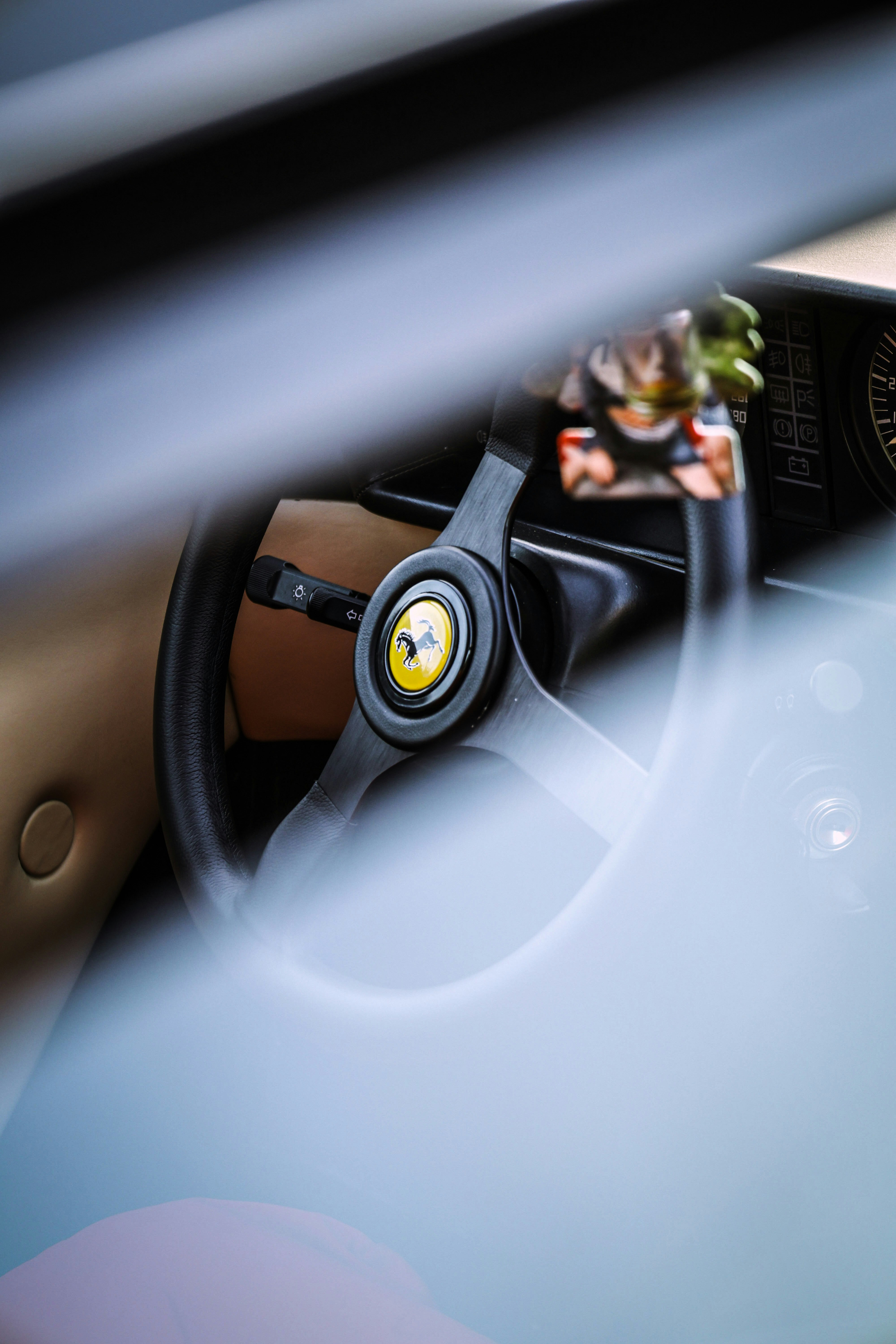 Centered Ferrari Crest Through Framed Gaps