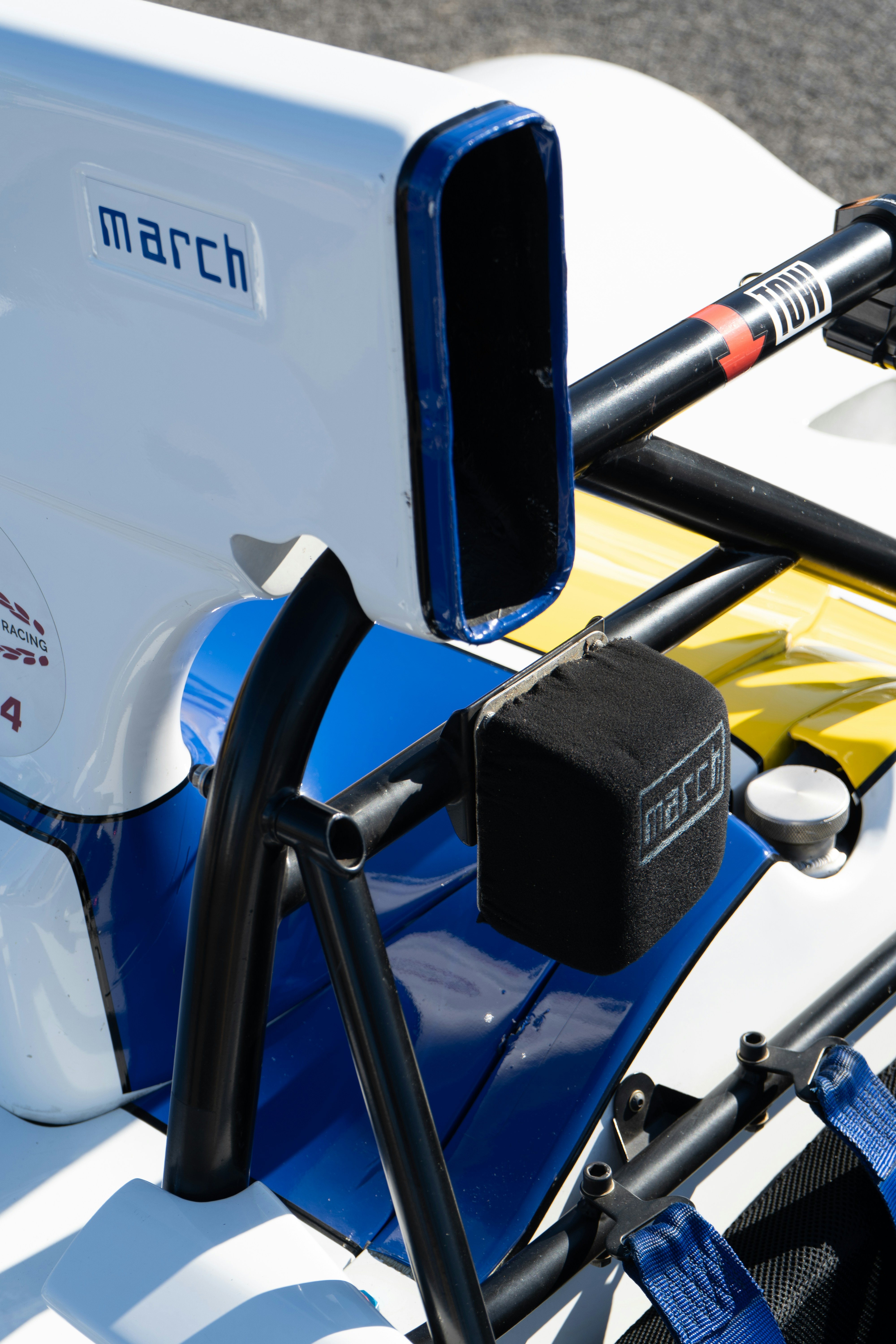 Blue Intake: Close-Up of Mechanical Intake in March Racing Boat
