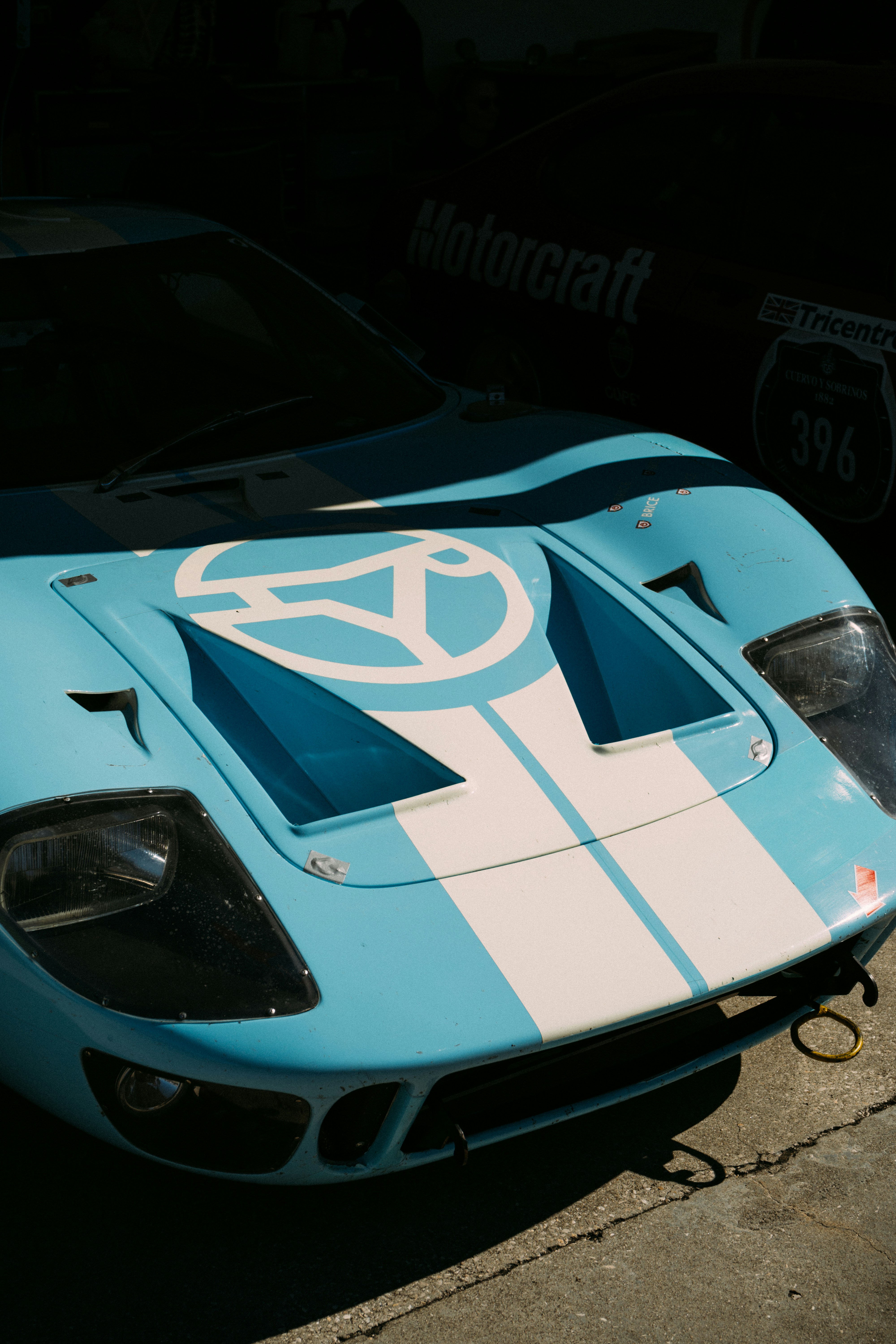 Blue Racing Shadow: The Aerodynamic Face of a Classic Car