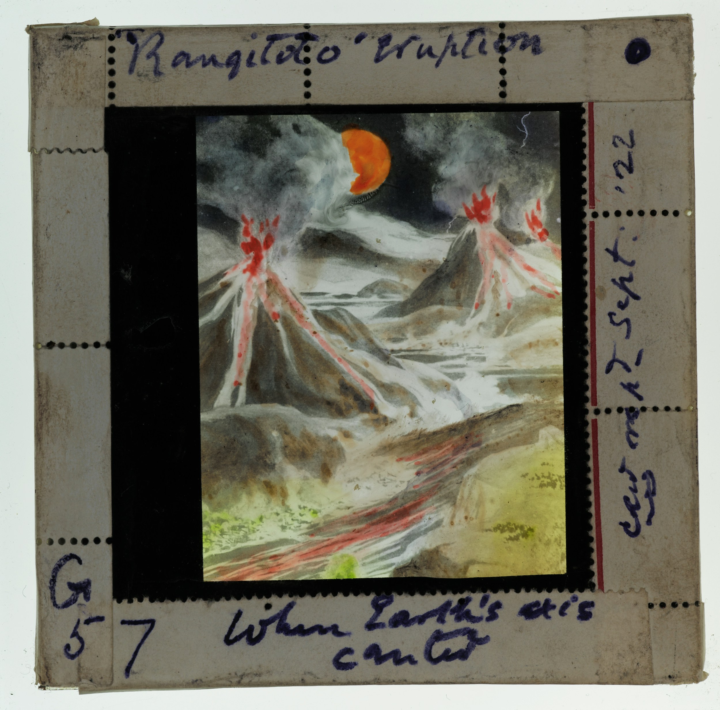 Volcanic eruption with lava flows and ash clouds. photo – Free Night ...