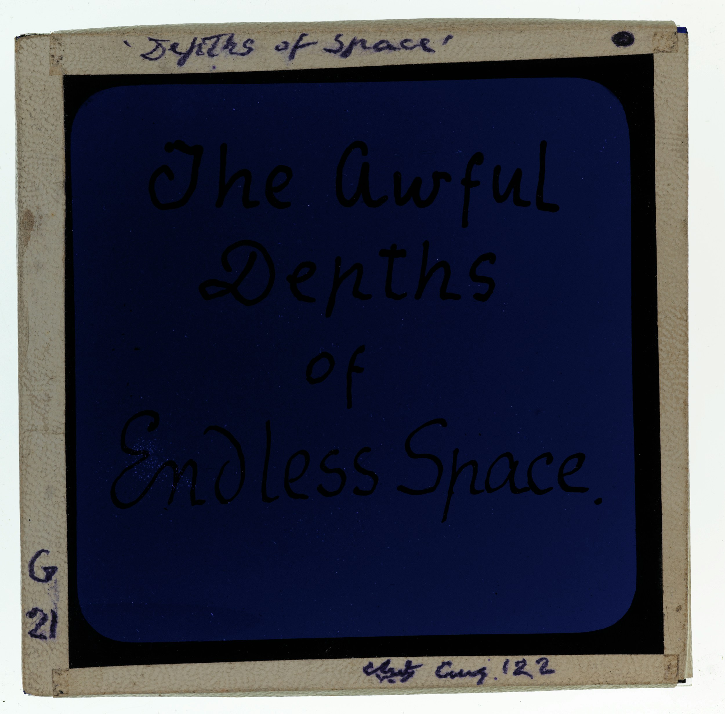 The Dark Echo of Space: A Blue-Centered Frame