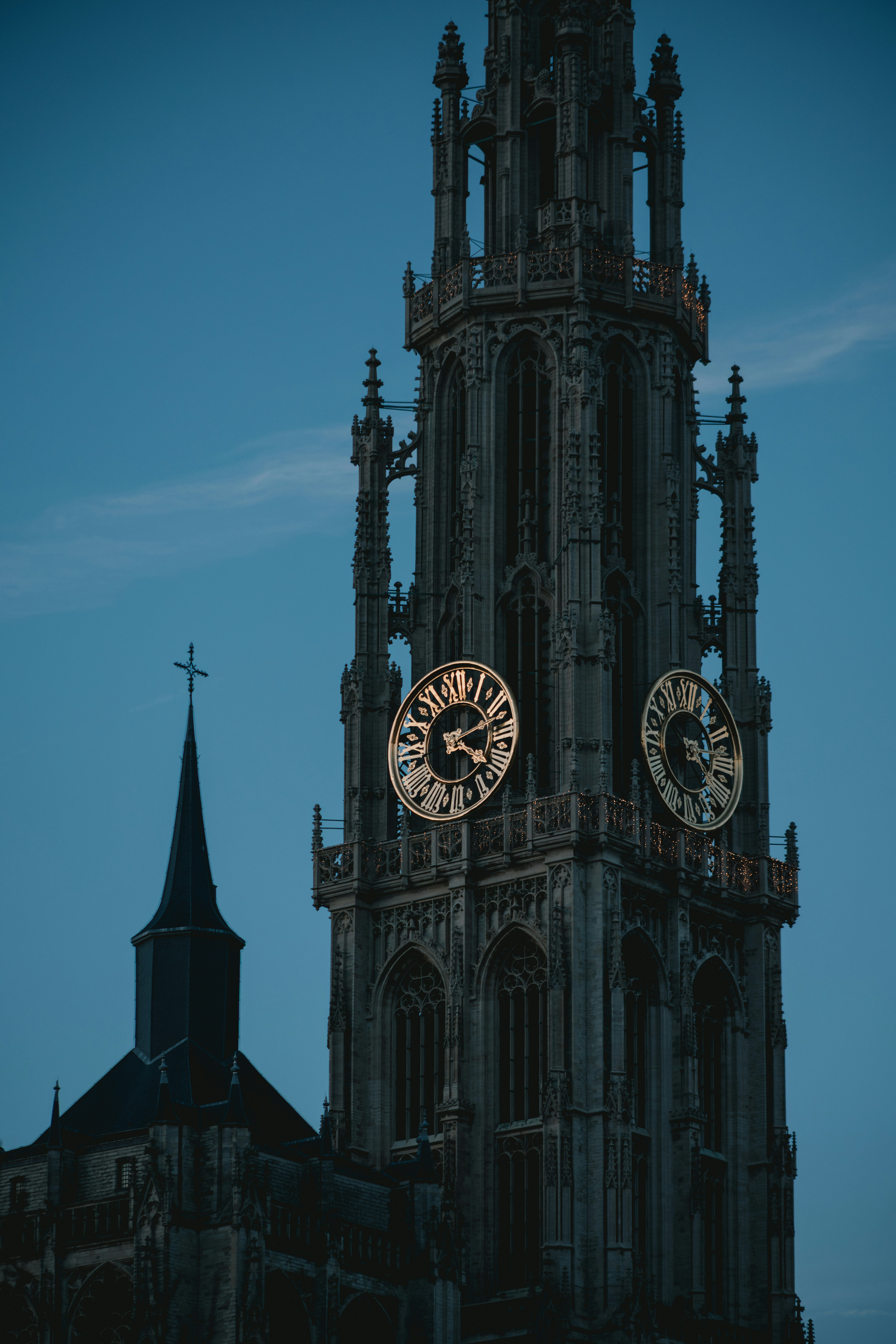 Gothic Timekeeper: Clock Tower Reaching into Twilight