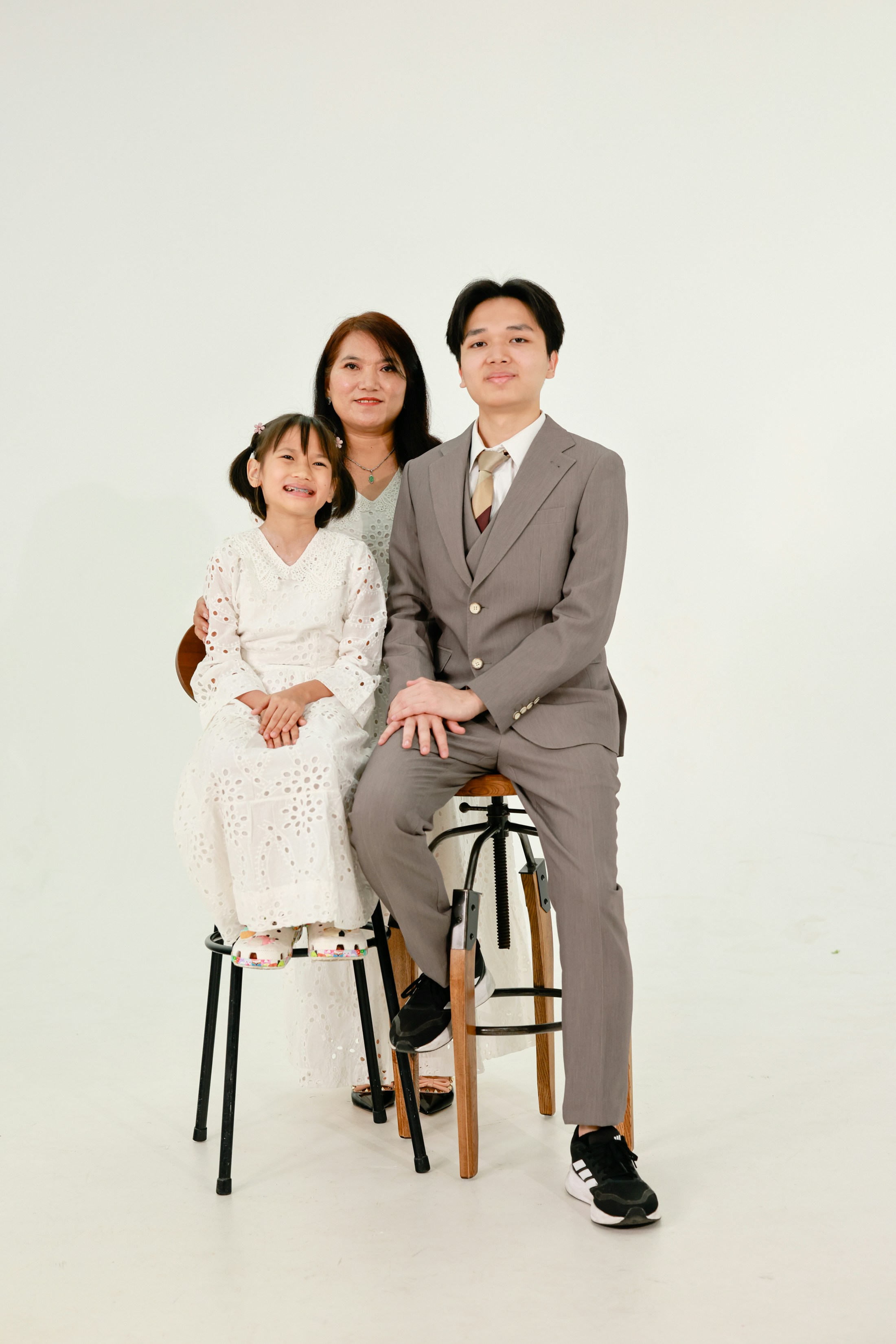 Family Portrait in a Light Studio