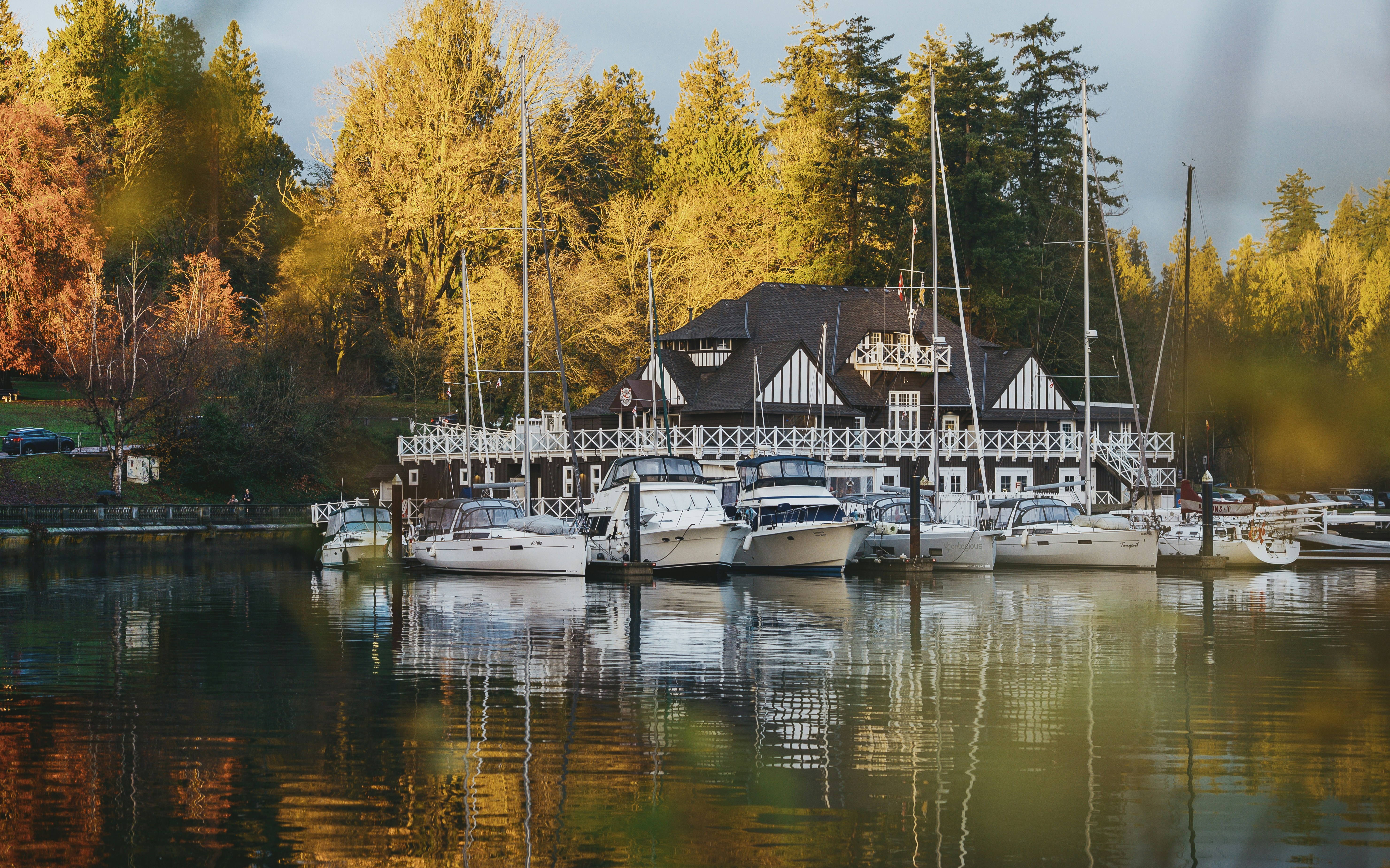 Harbor Lights: A Autumn Marina at Golden Hour