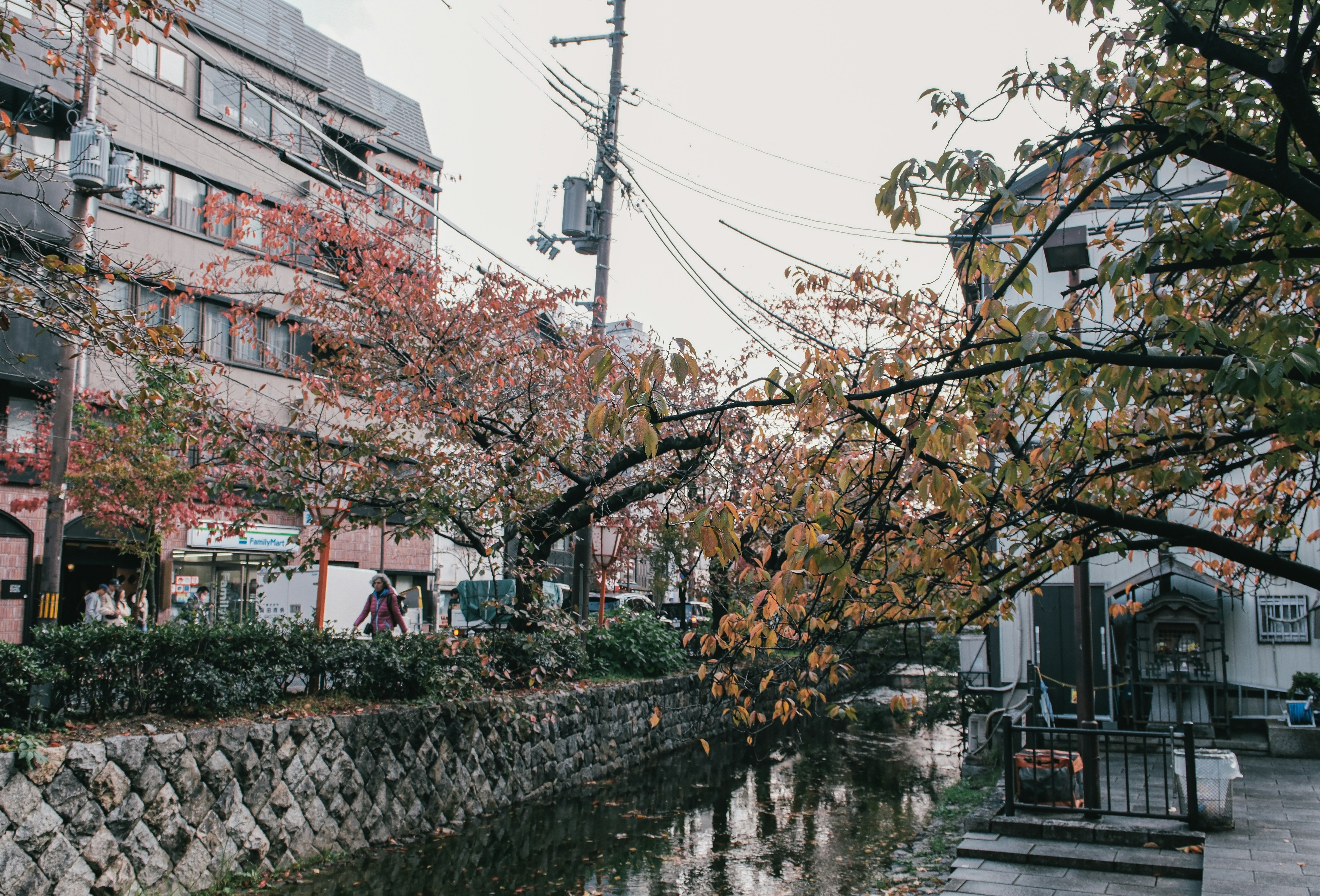 Autumn Riverside in a Quiet Urban Channel