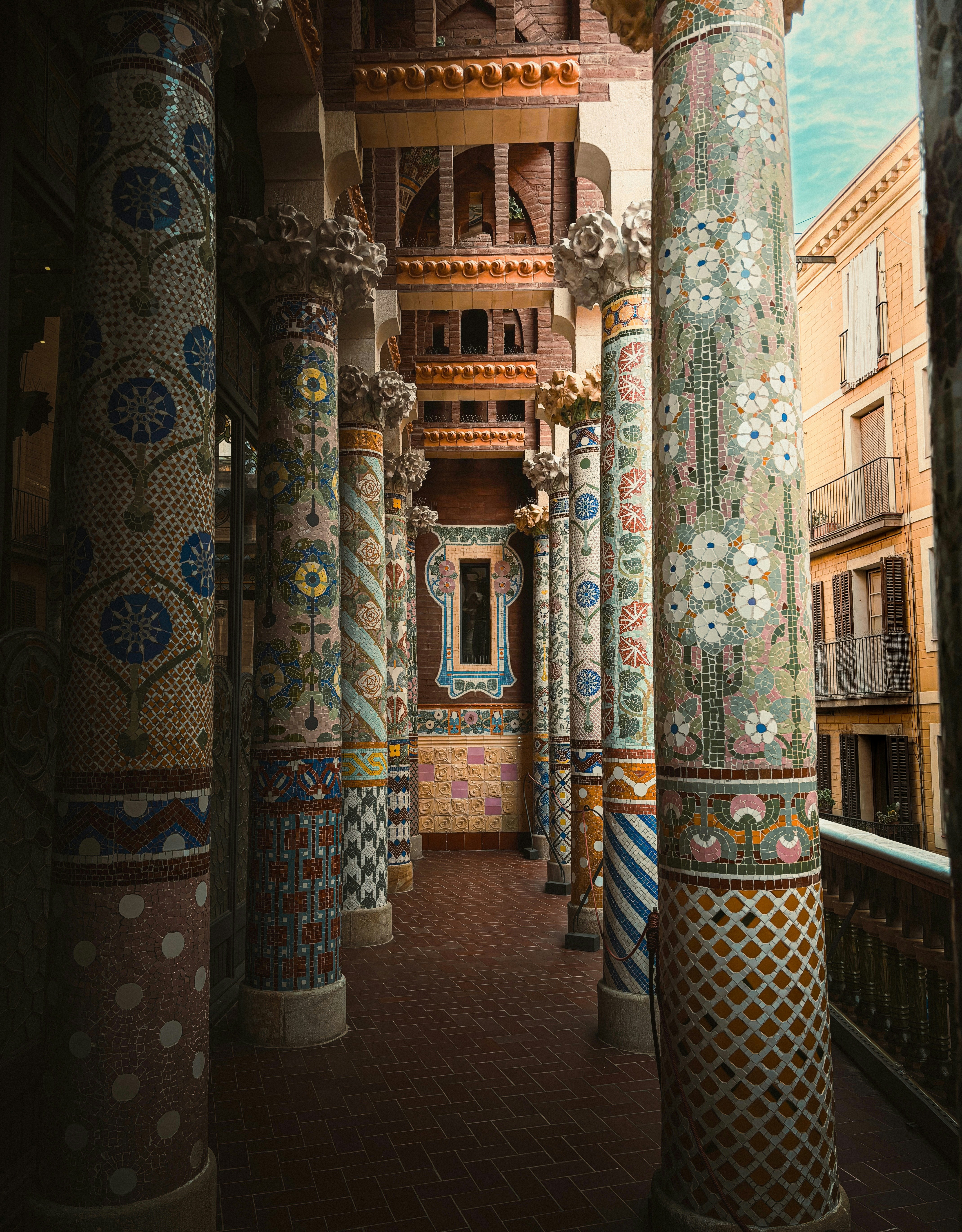 Mosaic Columns: a corridor of color and craft