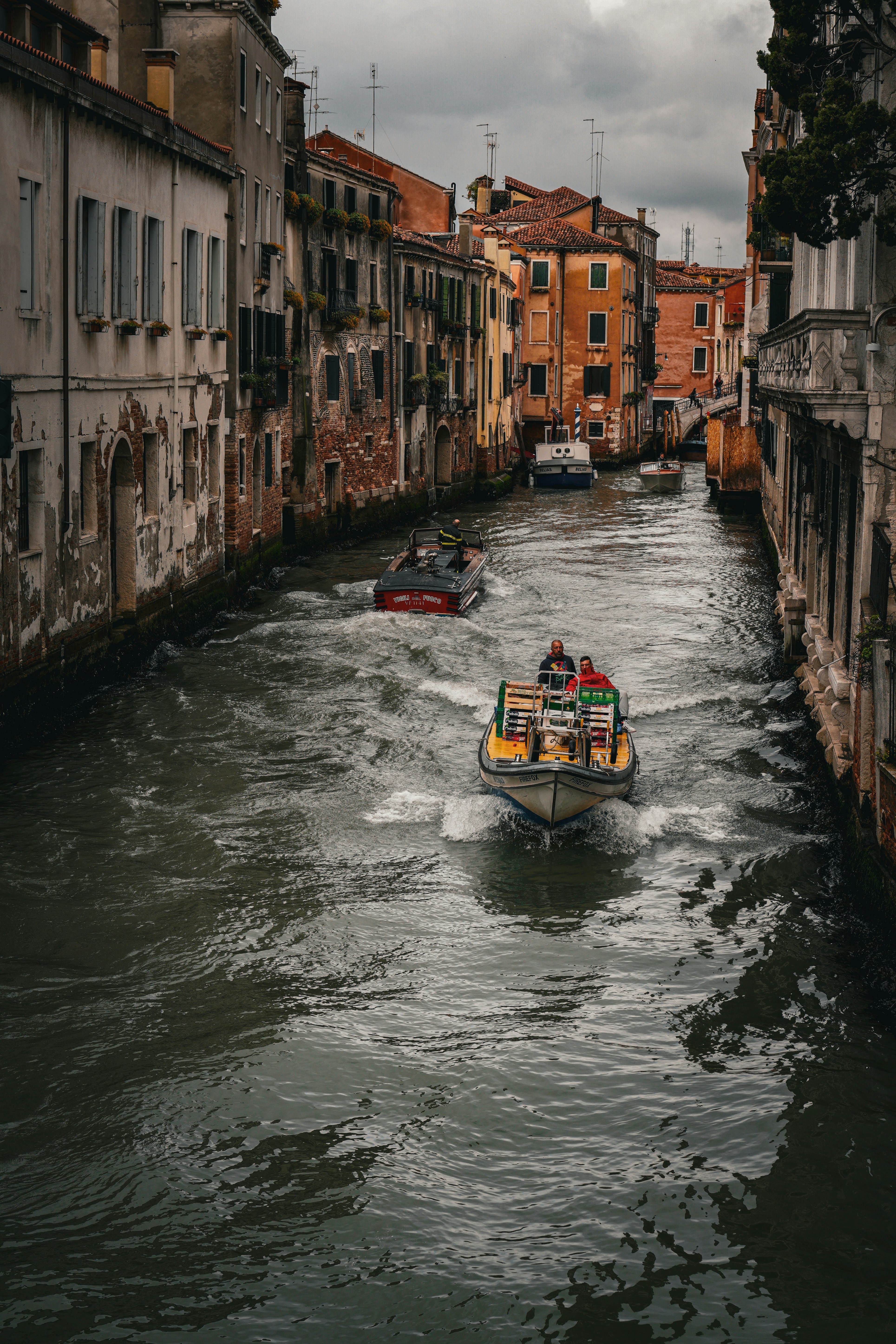 Gondola Glide Through a Venetian Canal Corridor