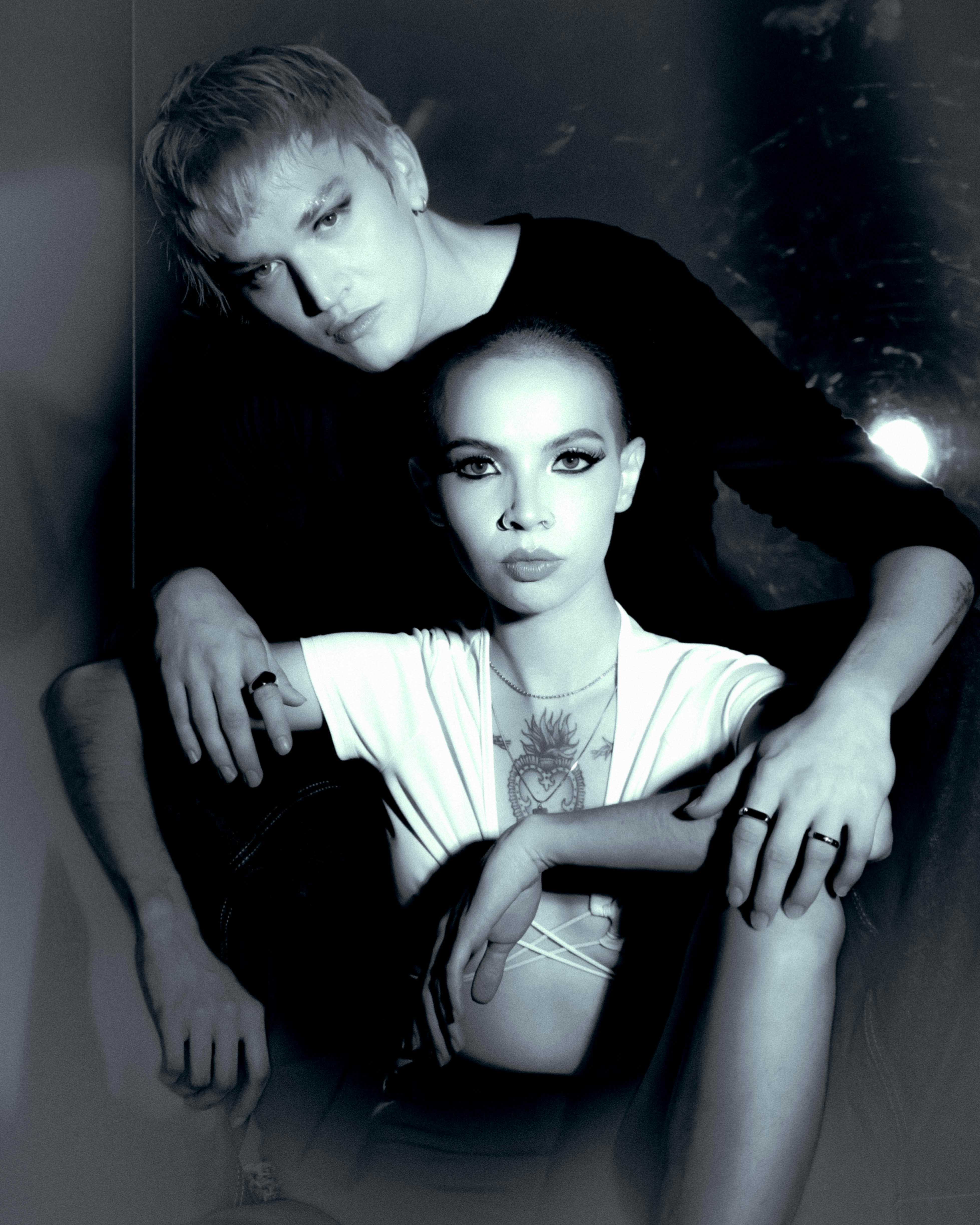 Midnight Duo: A Quiet Stride of Darkness and Light