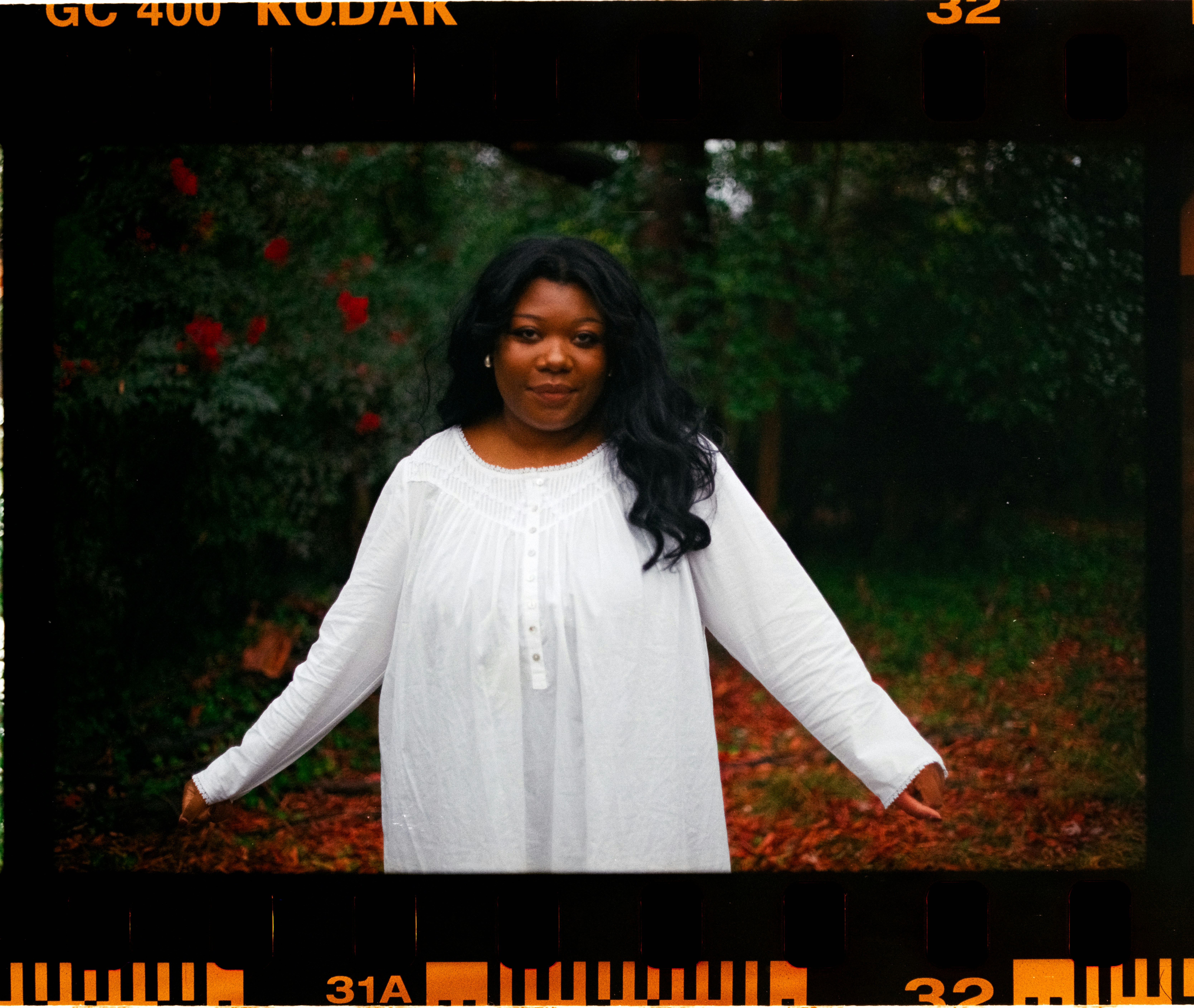 Graceful Portrait in a Park of Autumn Leaves