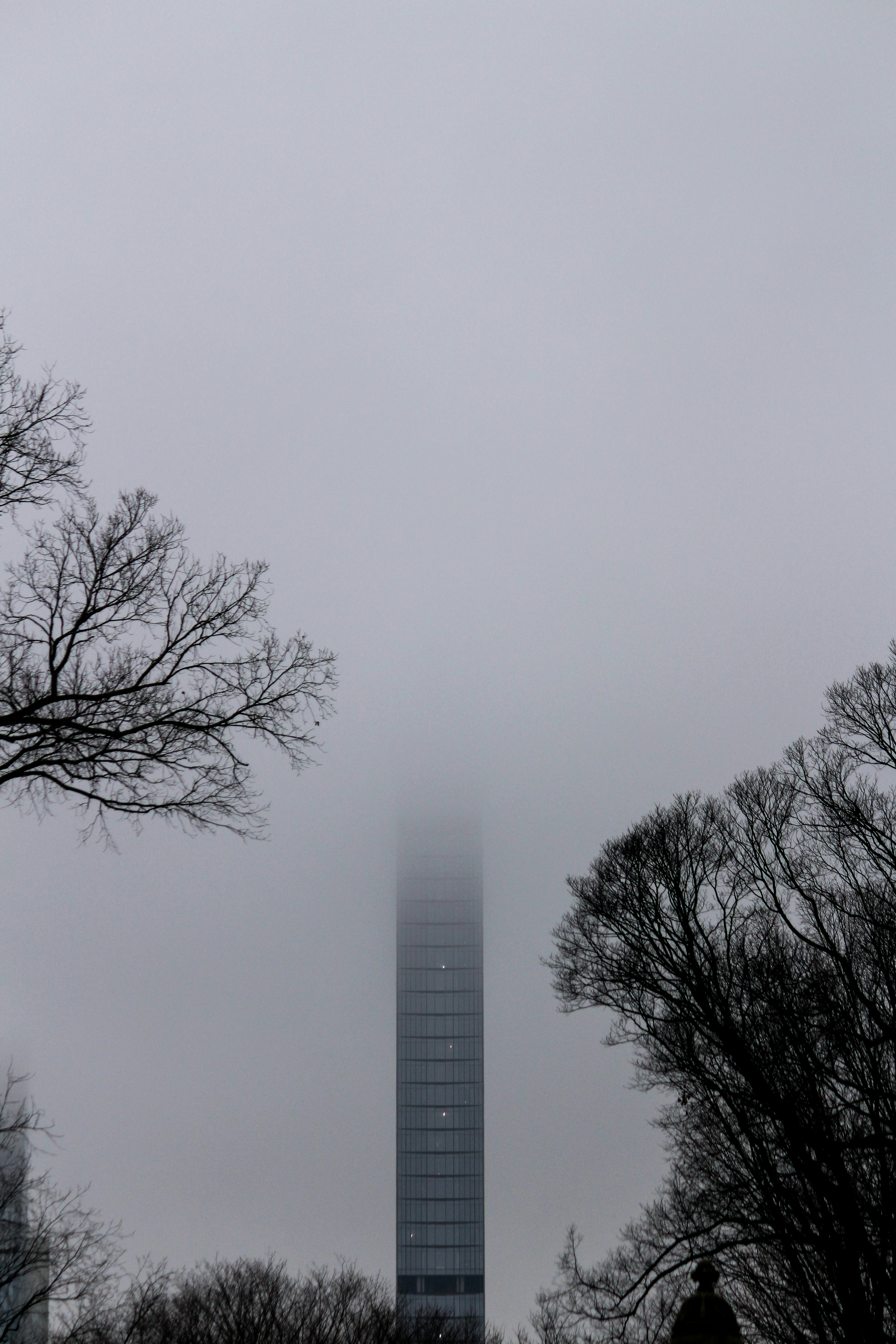 Tower in the Mist: A Narrow Skyscraper Vanished into Fog
