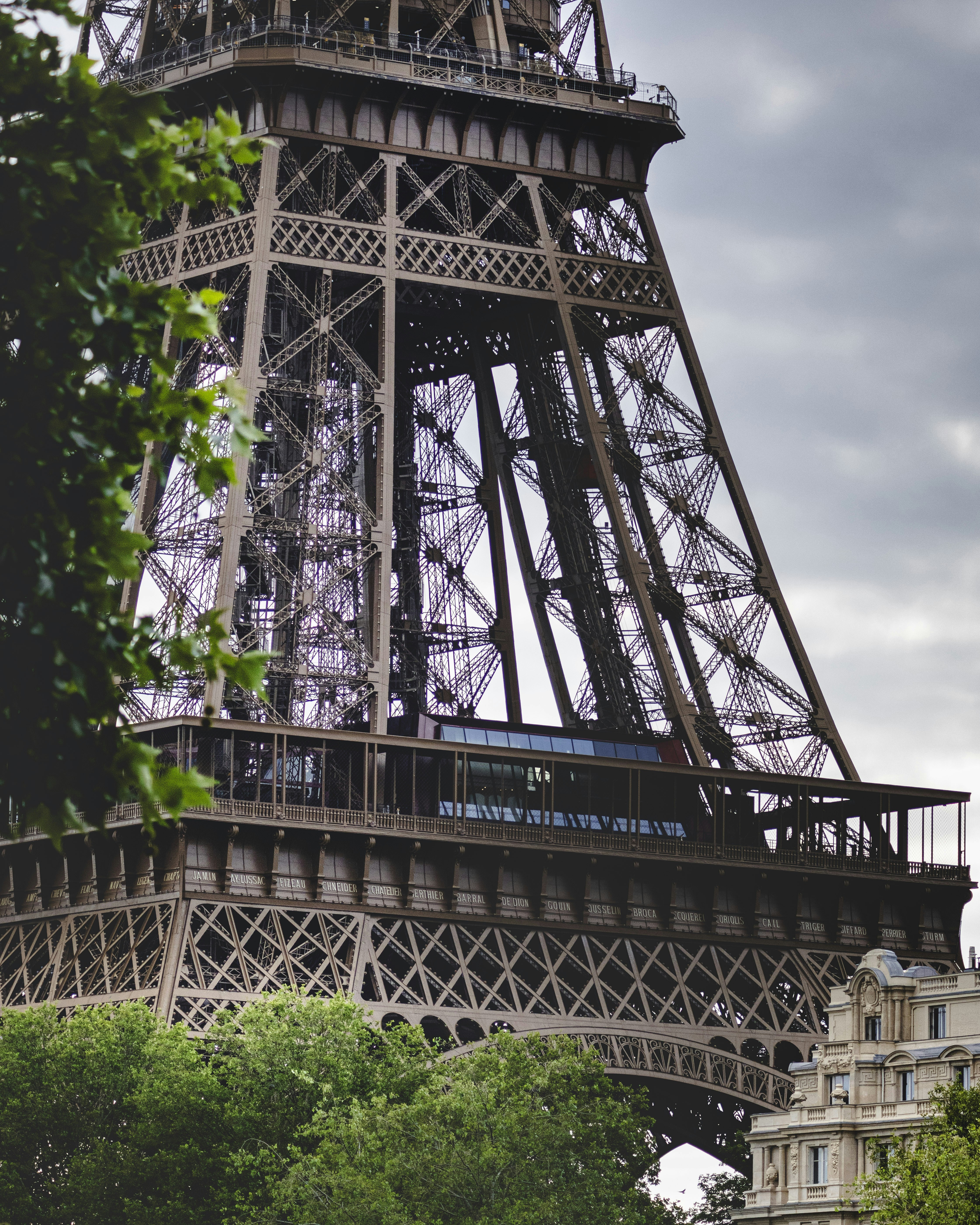 Iron Lacework Against Parisian Sky: A Slice of the Eiffel Tower