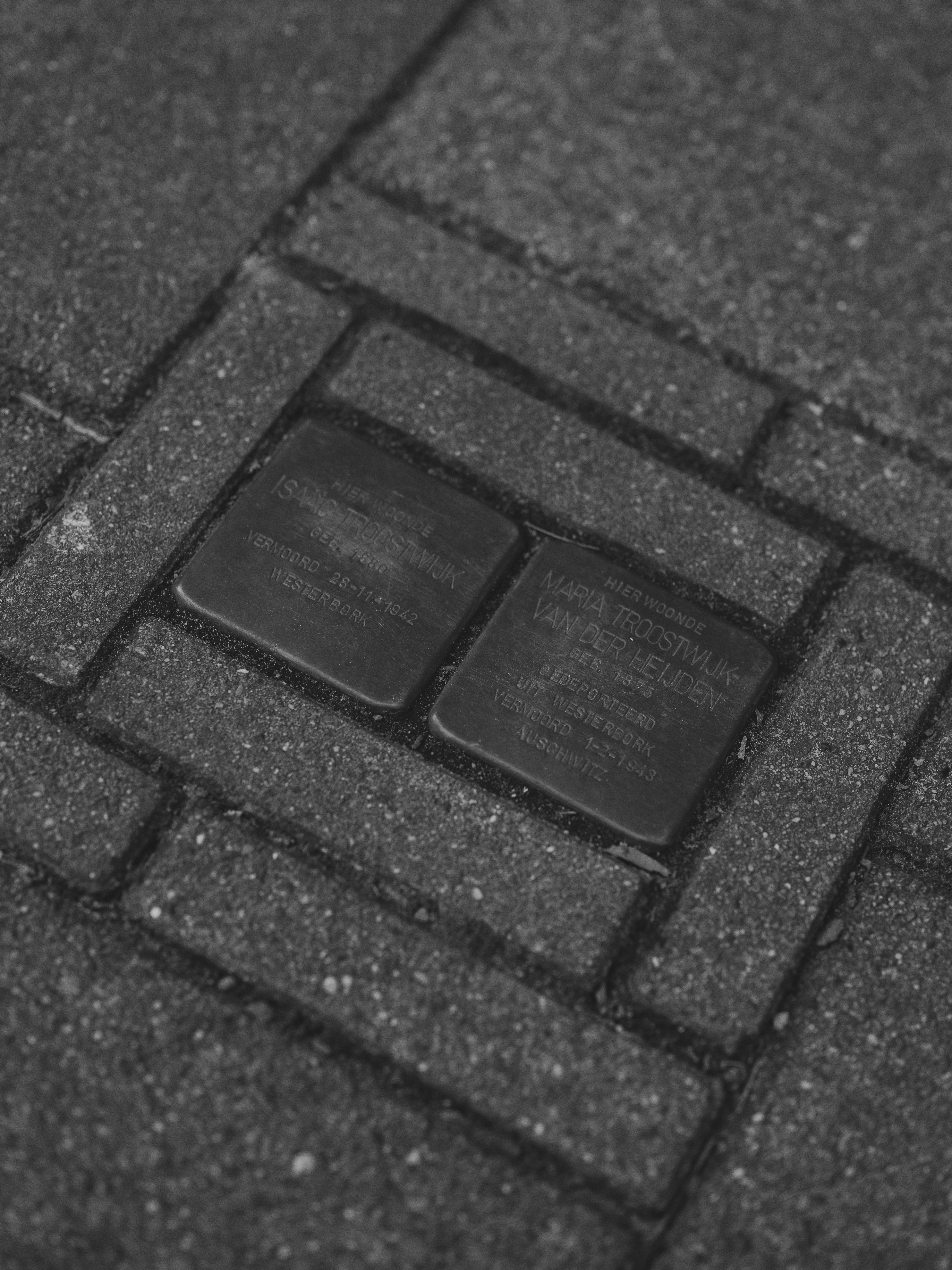 Stolperstein, or Stolpersteine.. Monumental stones to commemorate persons at the last place that they chose freely to reside, work or study before they fell victim to Nazi terror.. https://en.wikipedia.org/wiki/Stolperstein