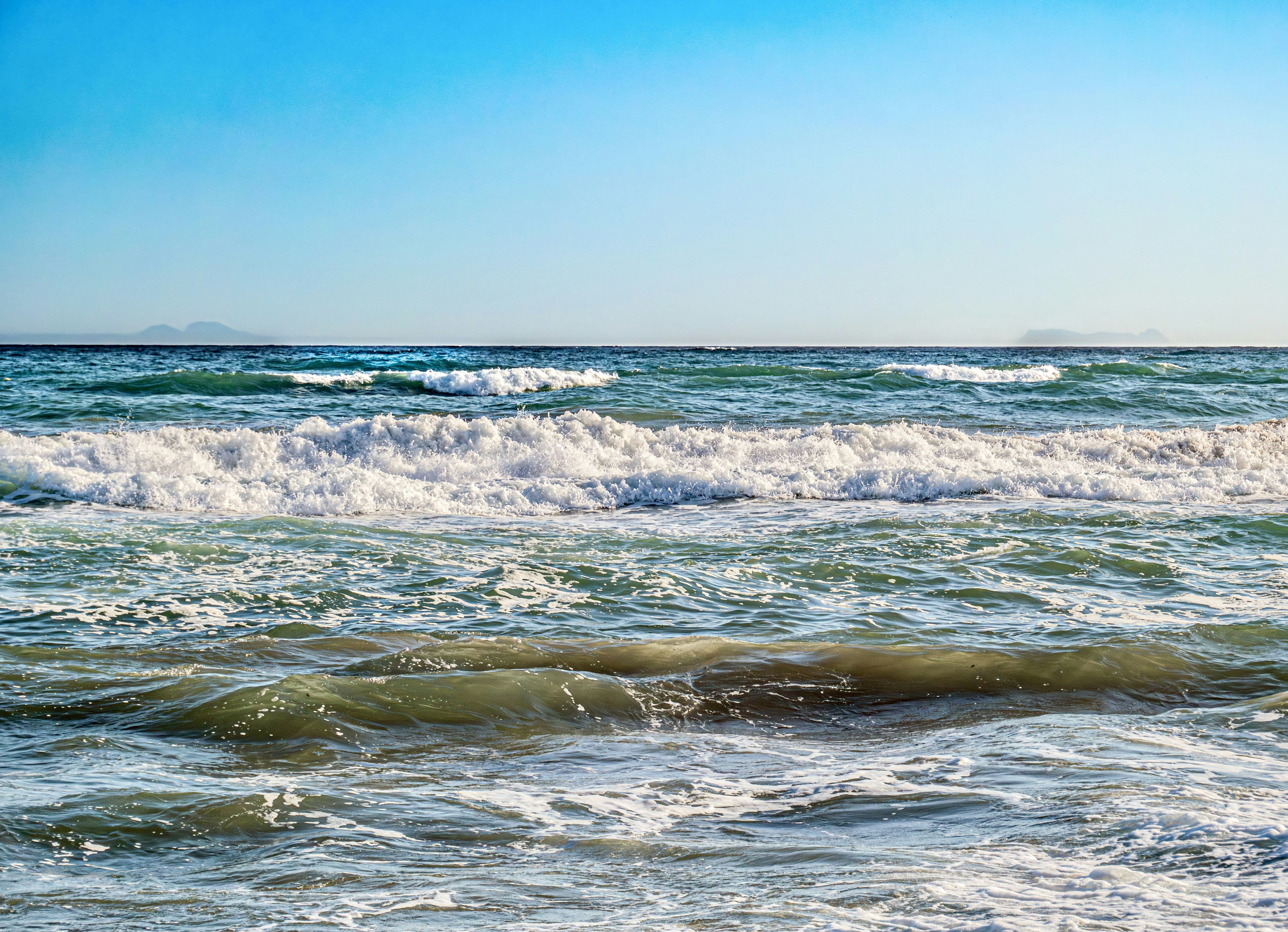 the Cook Strait in New Zealand with the South Island in the background