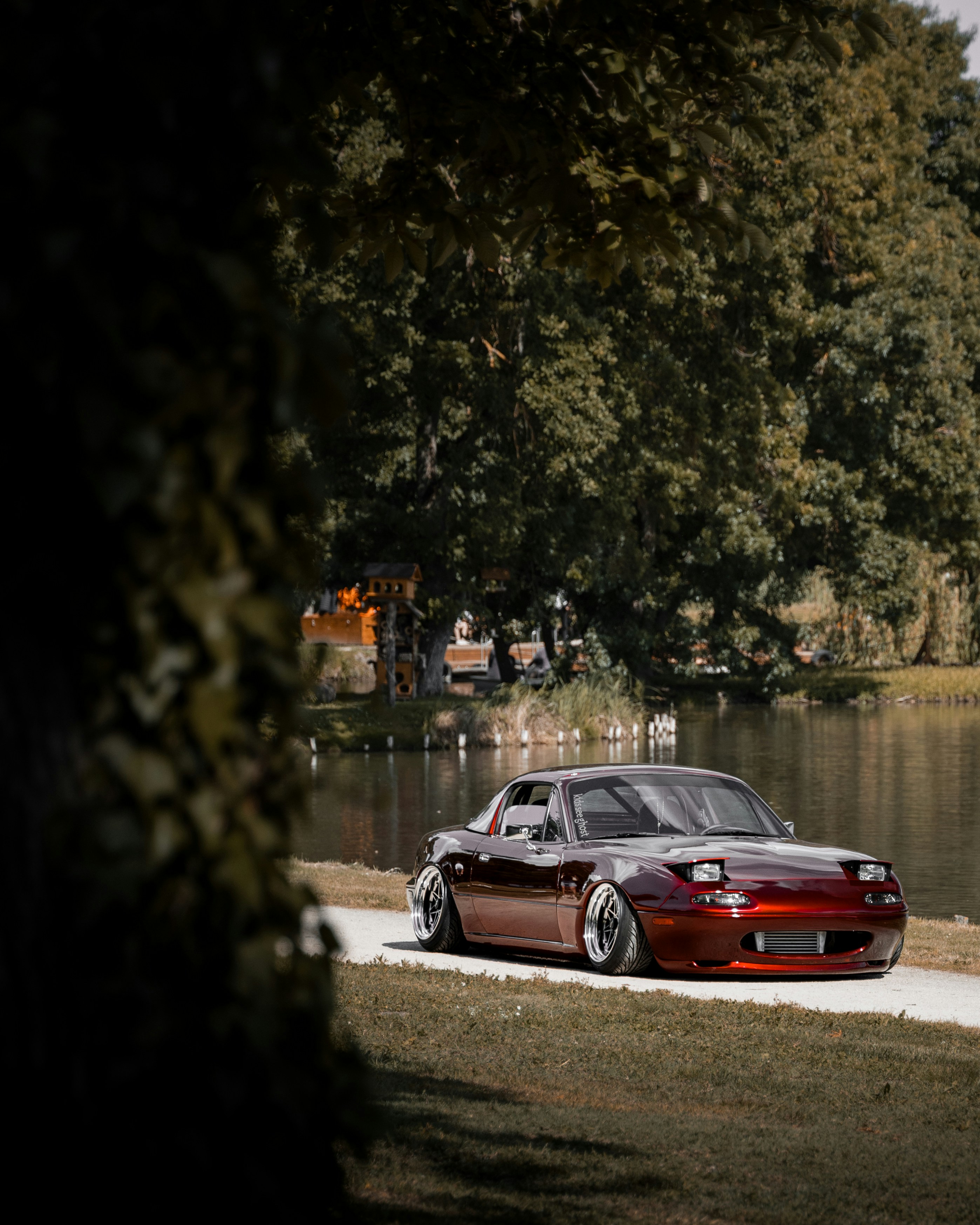 Red Porsche by the Lake: Quiet Driveway Portrait