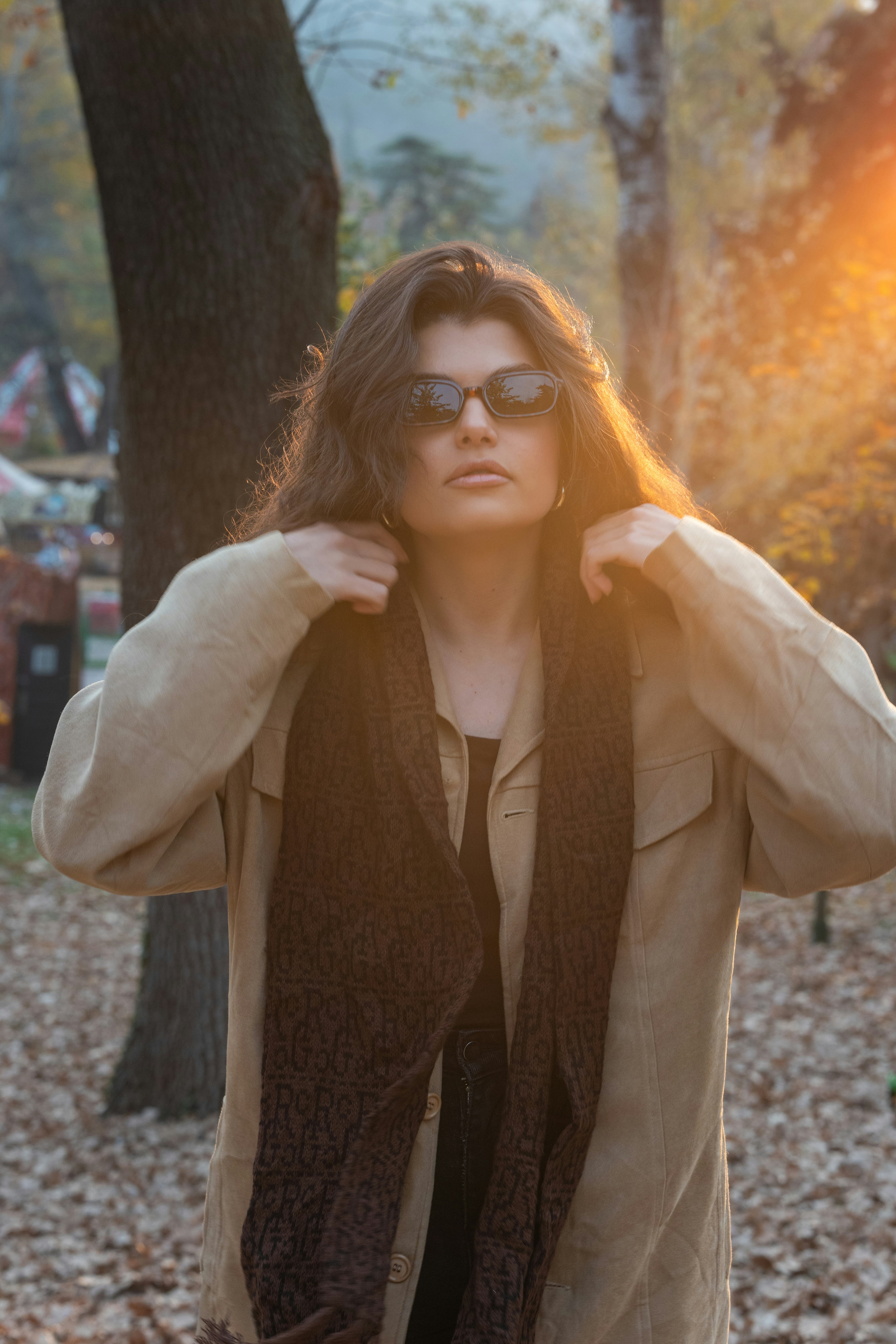 Autumn Confidence in Sunglasses