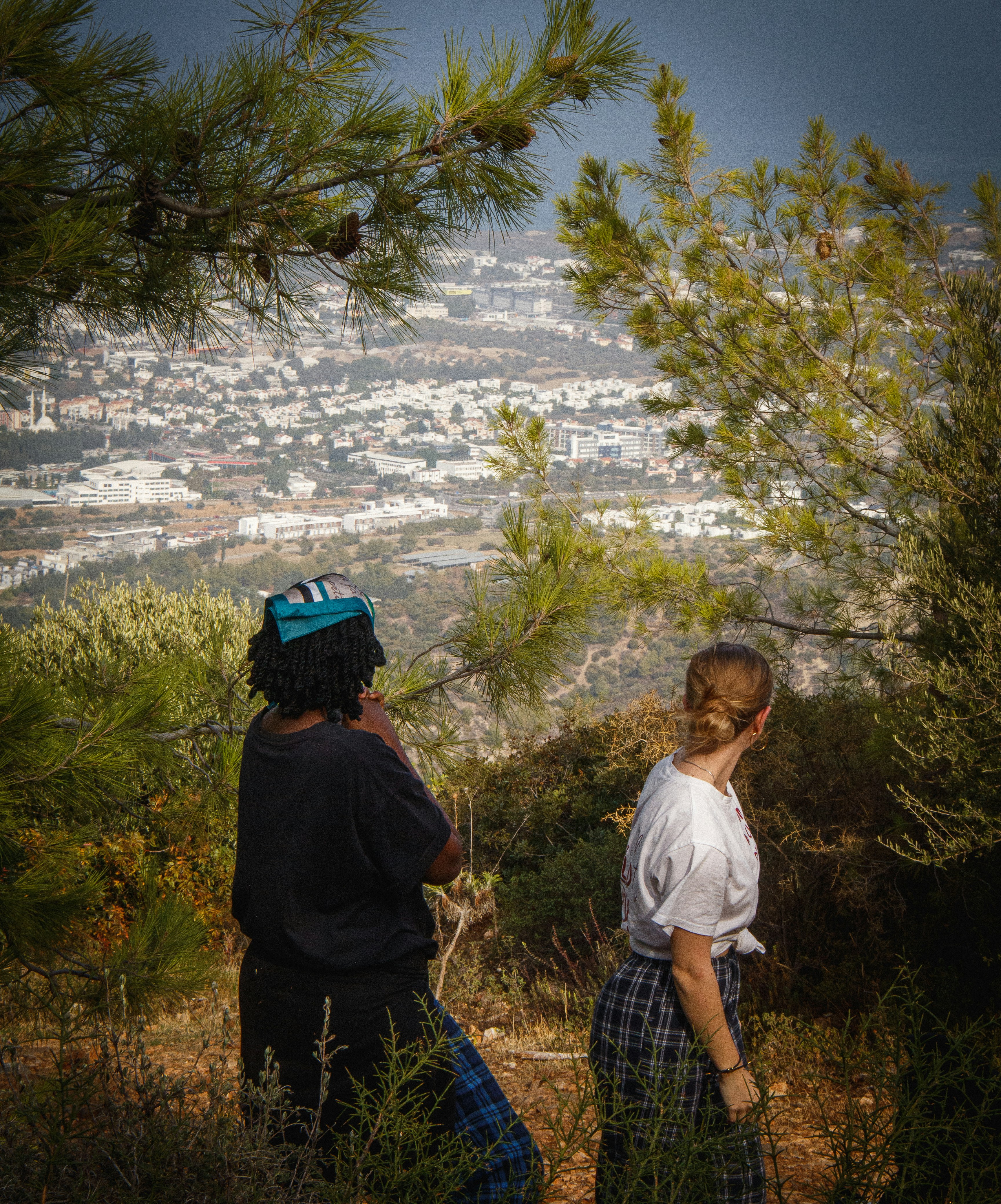 Two Wanderers Overlook a Sunlit Valley