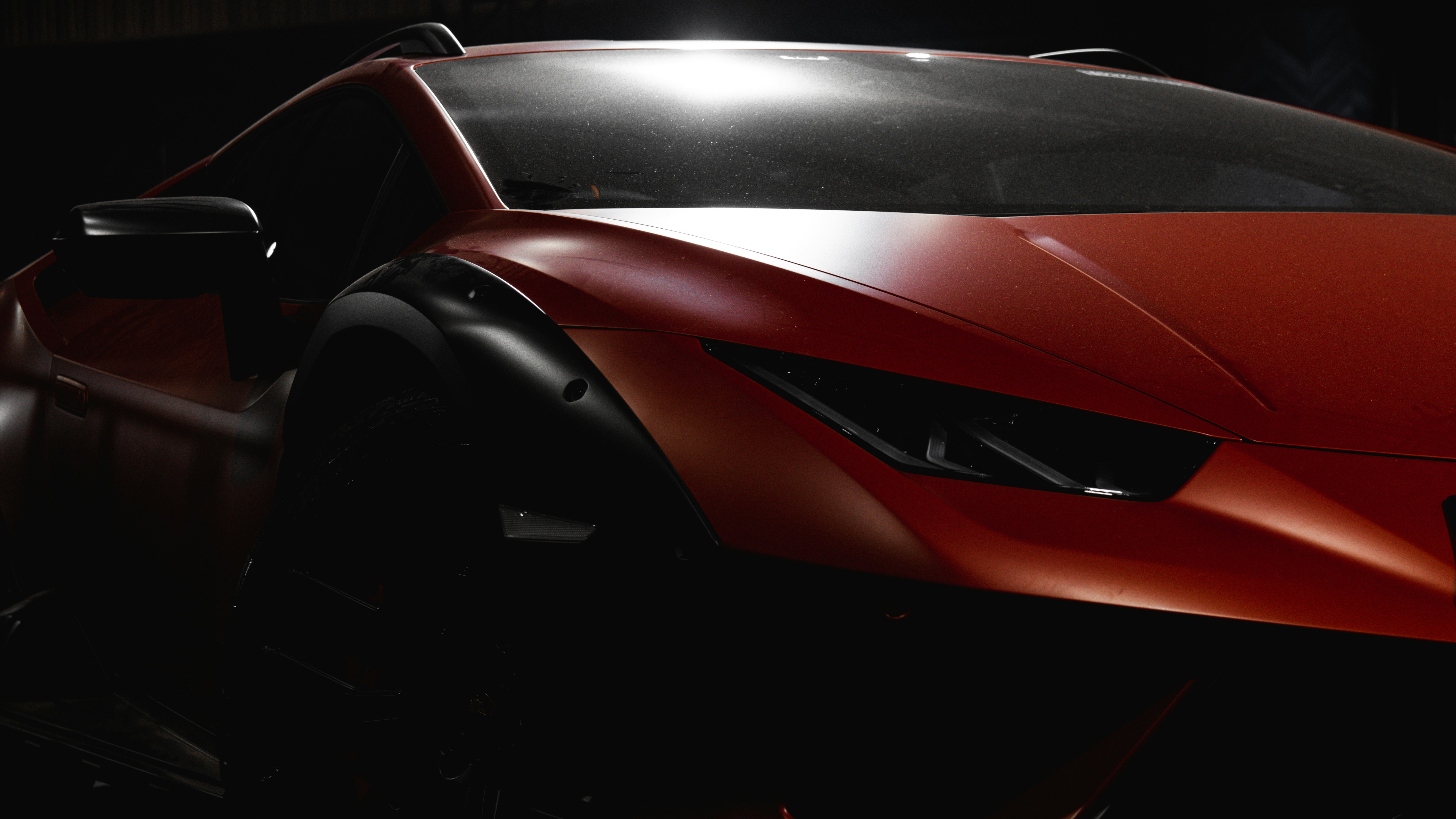 Red Fury: The Sneaky Snap of a Lamborghini-like Dawn