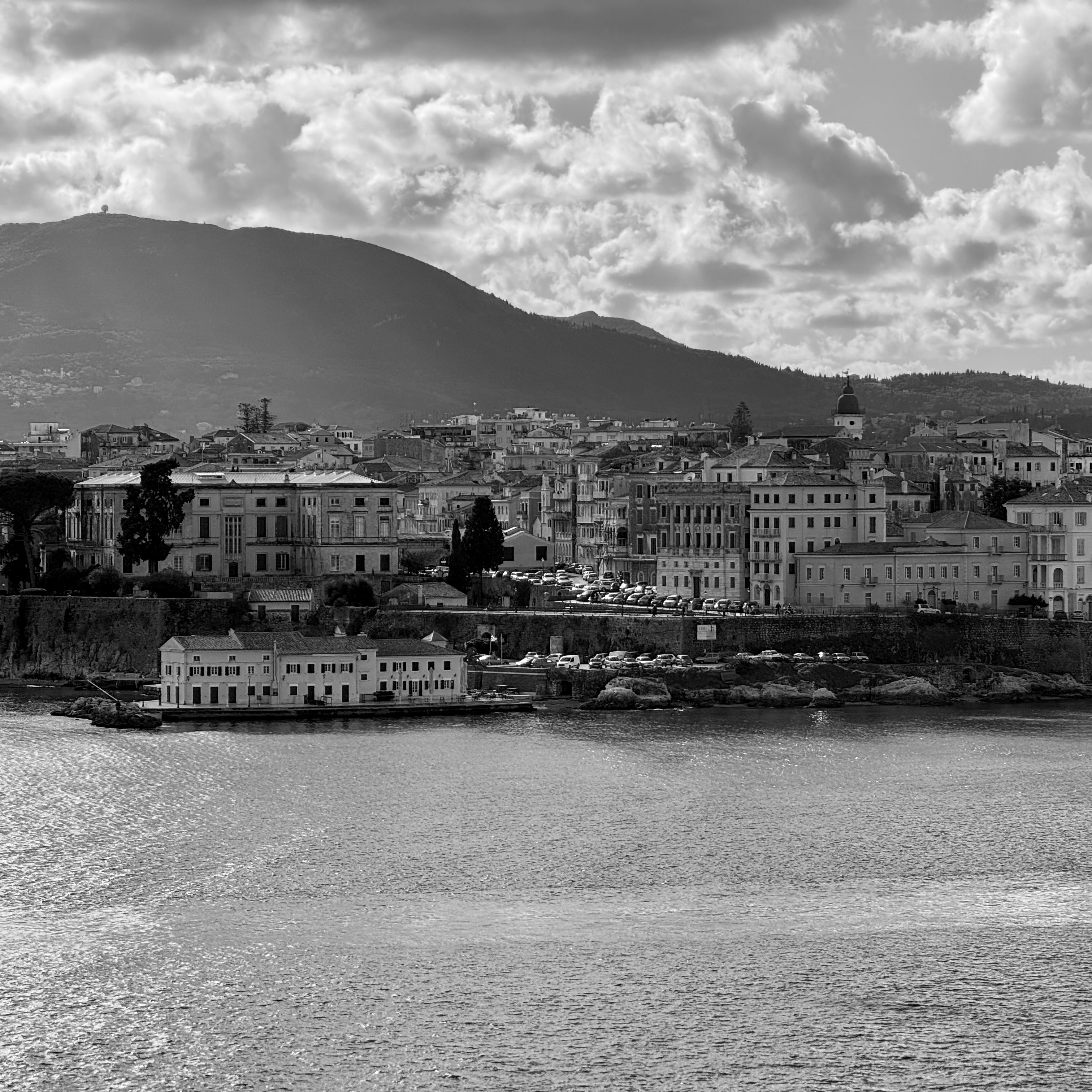 Harbor Edge Panorama Over a Mediterranean Town