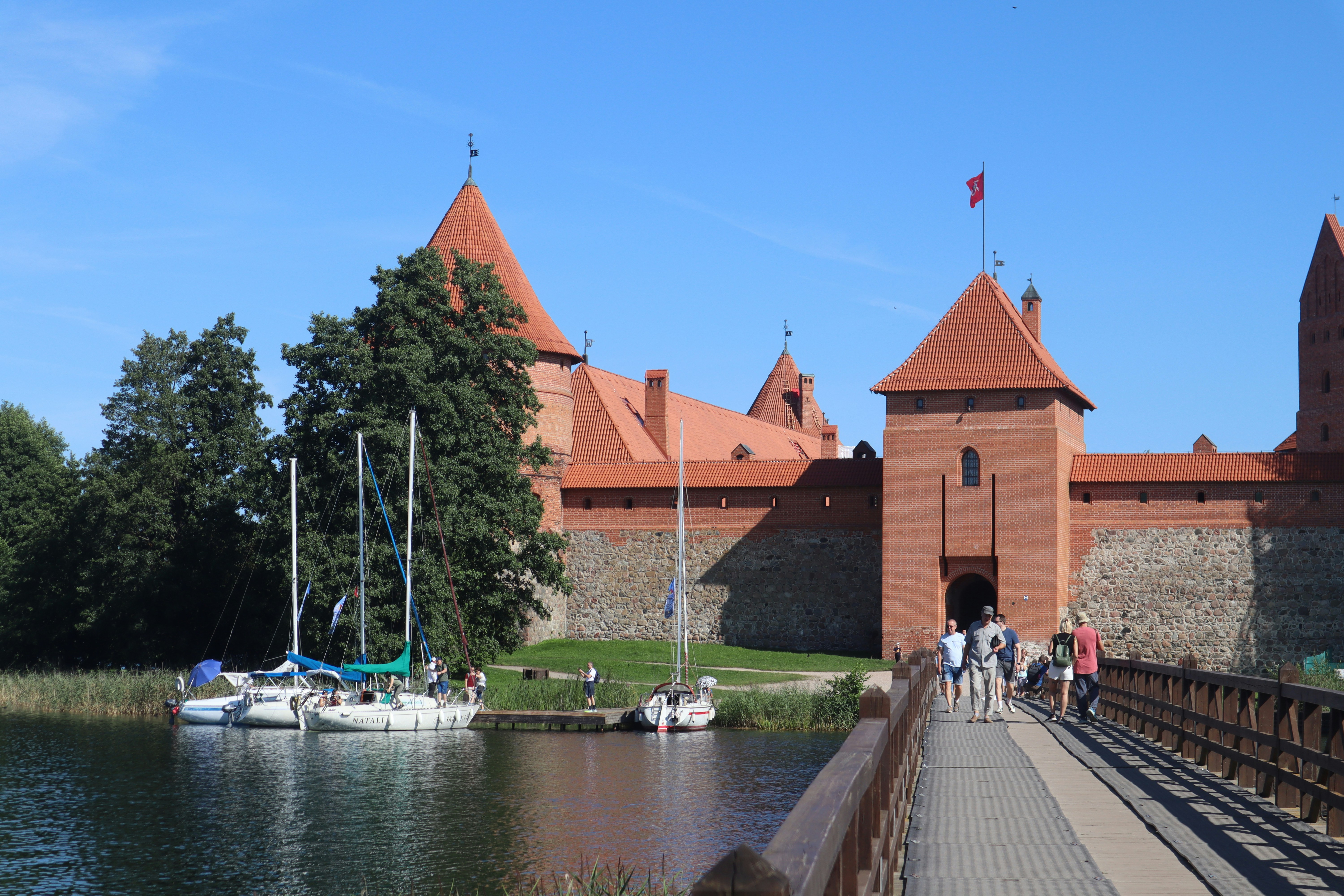 Bridge to the Red Fortress: Boats by the Castle Wall