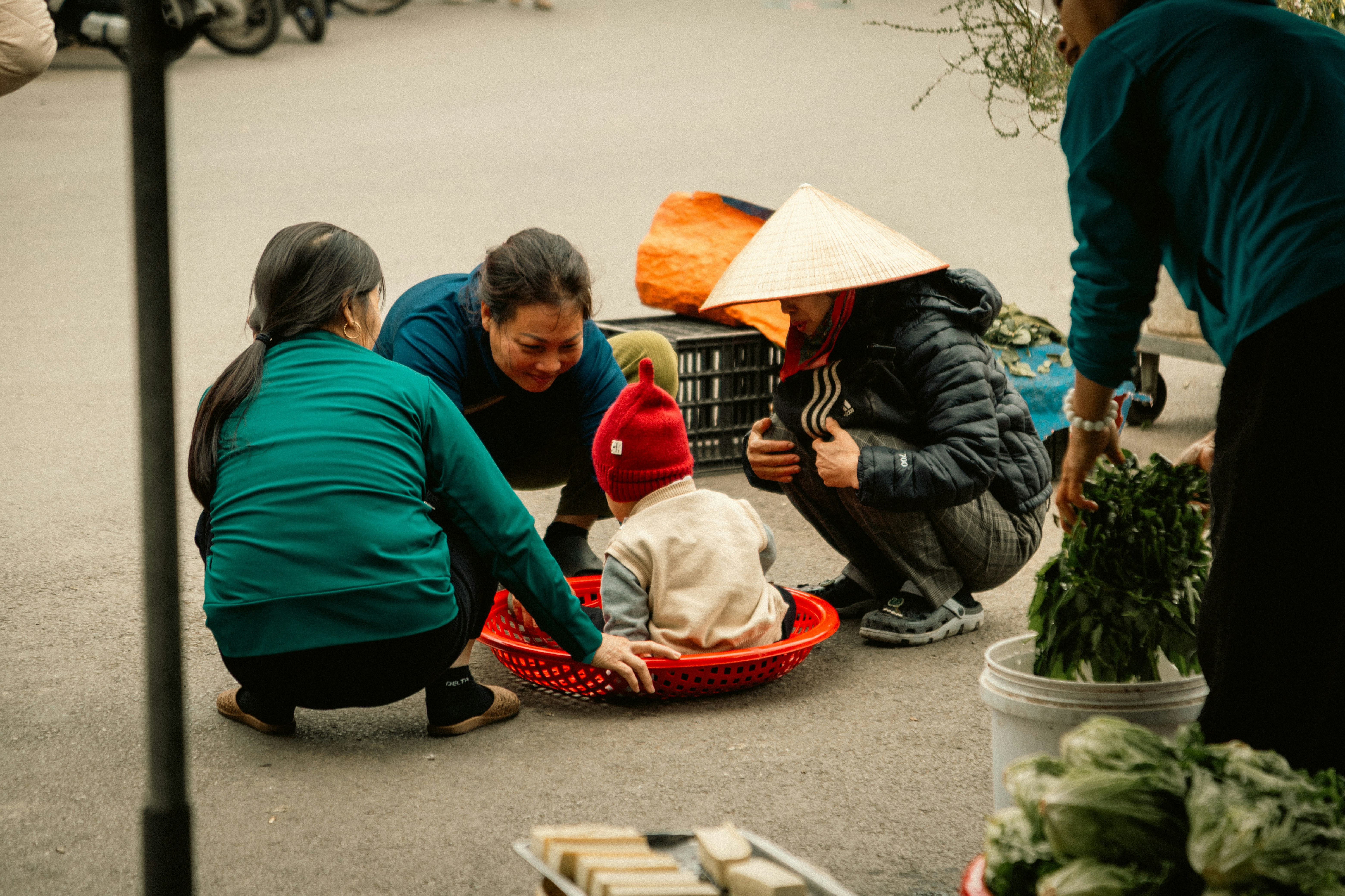 Neighbors Gather for a Tiny Market Moment