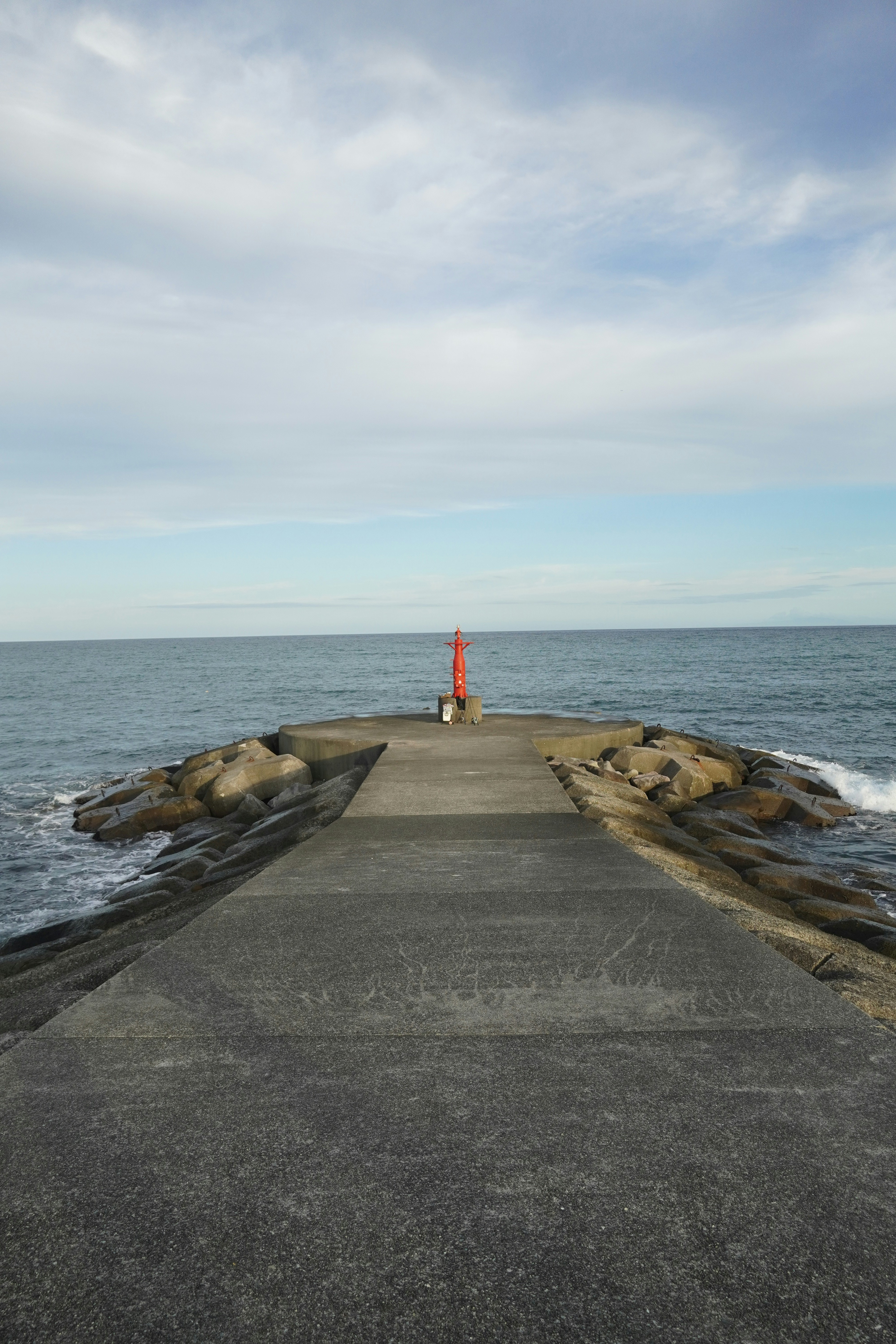 Red Beacon at the End of the Pier: A Quiet Ocean Convergence