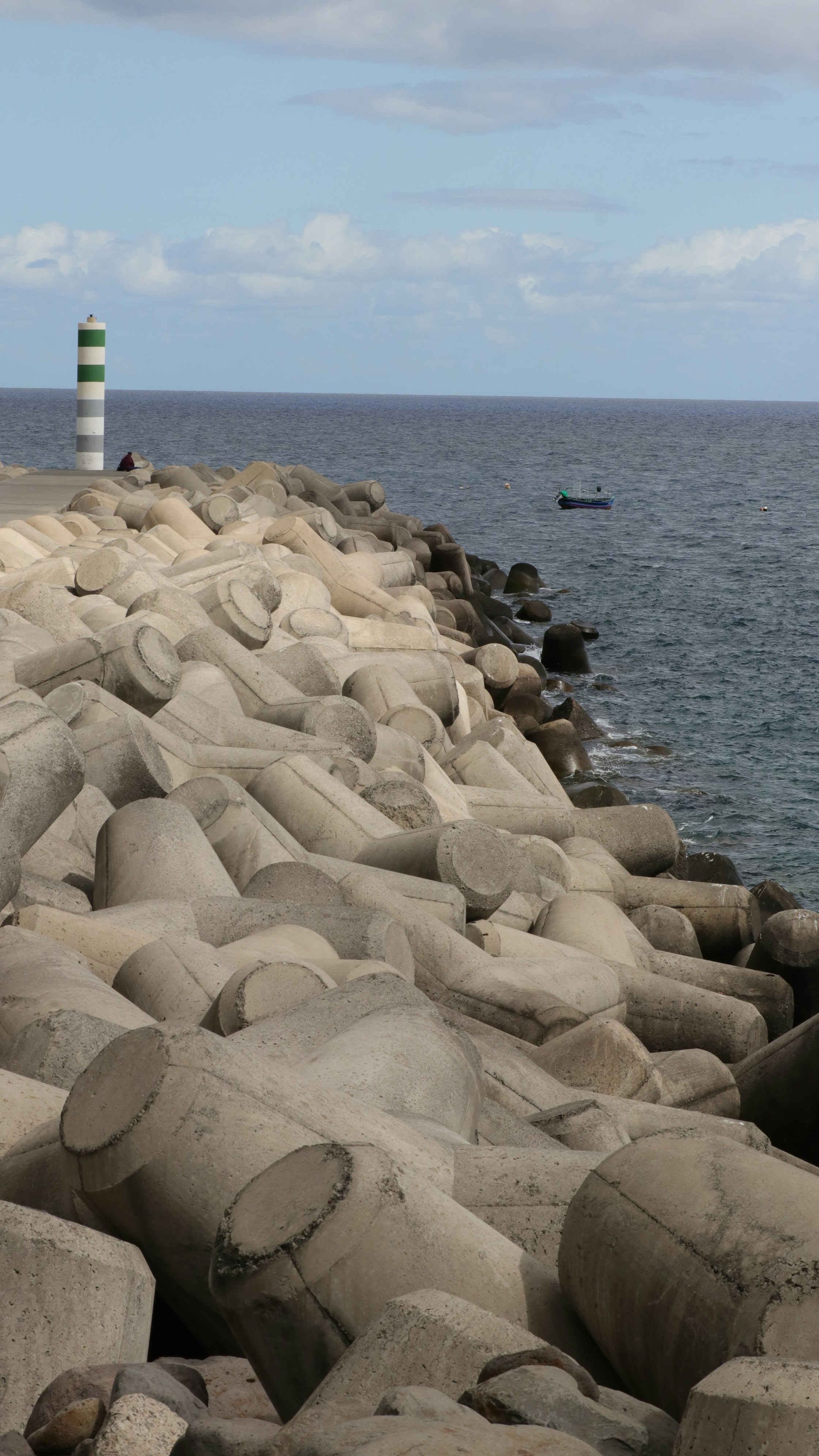 Stone Sentinel at the Breakwater: Concrete Giants Meeting the Sea