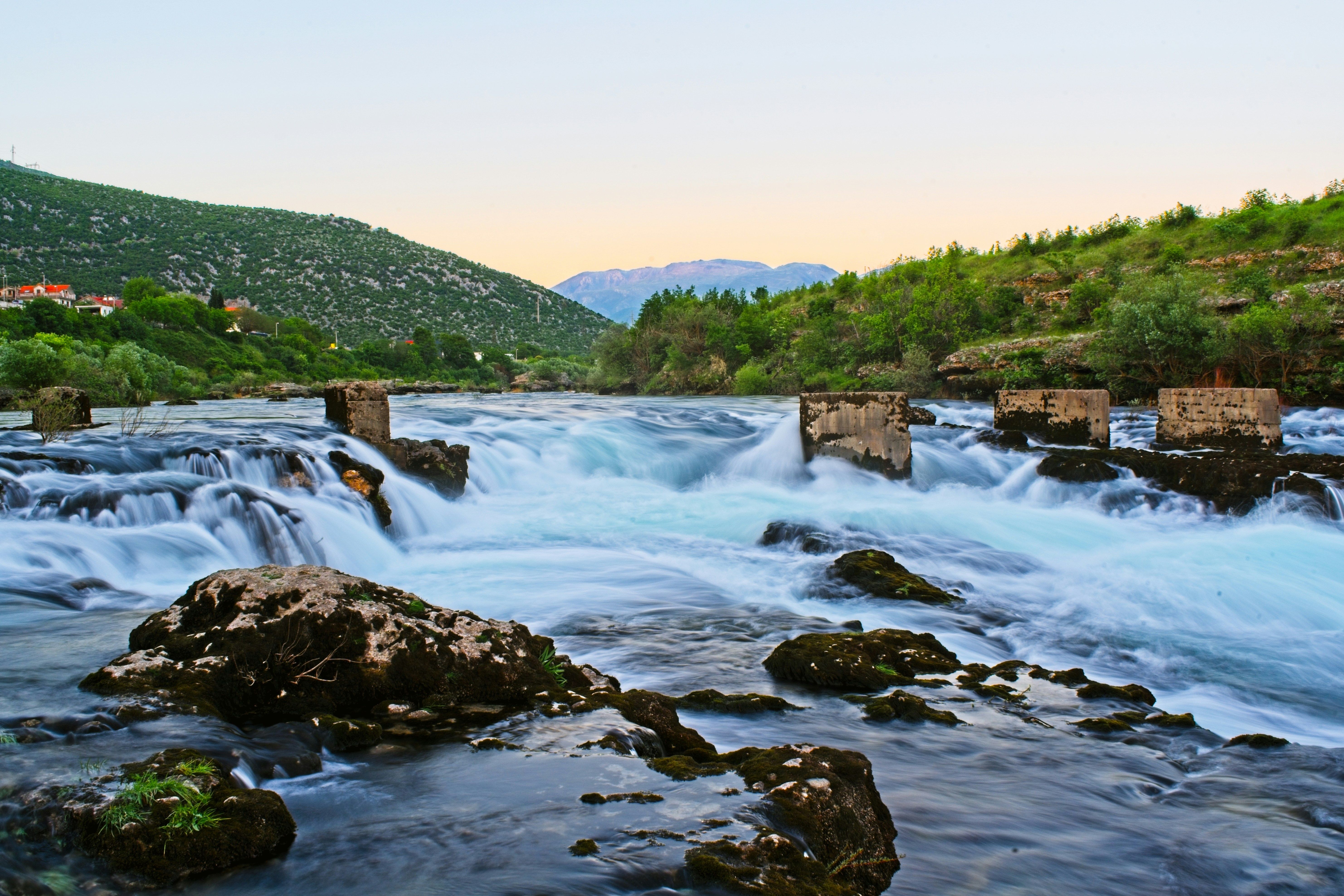 Rushing Waters at a Mountain Pass