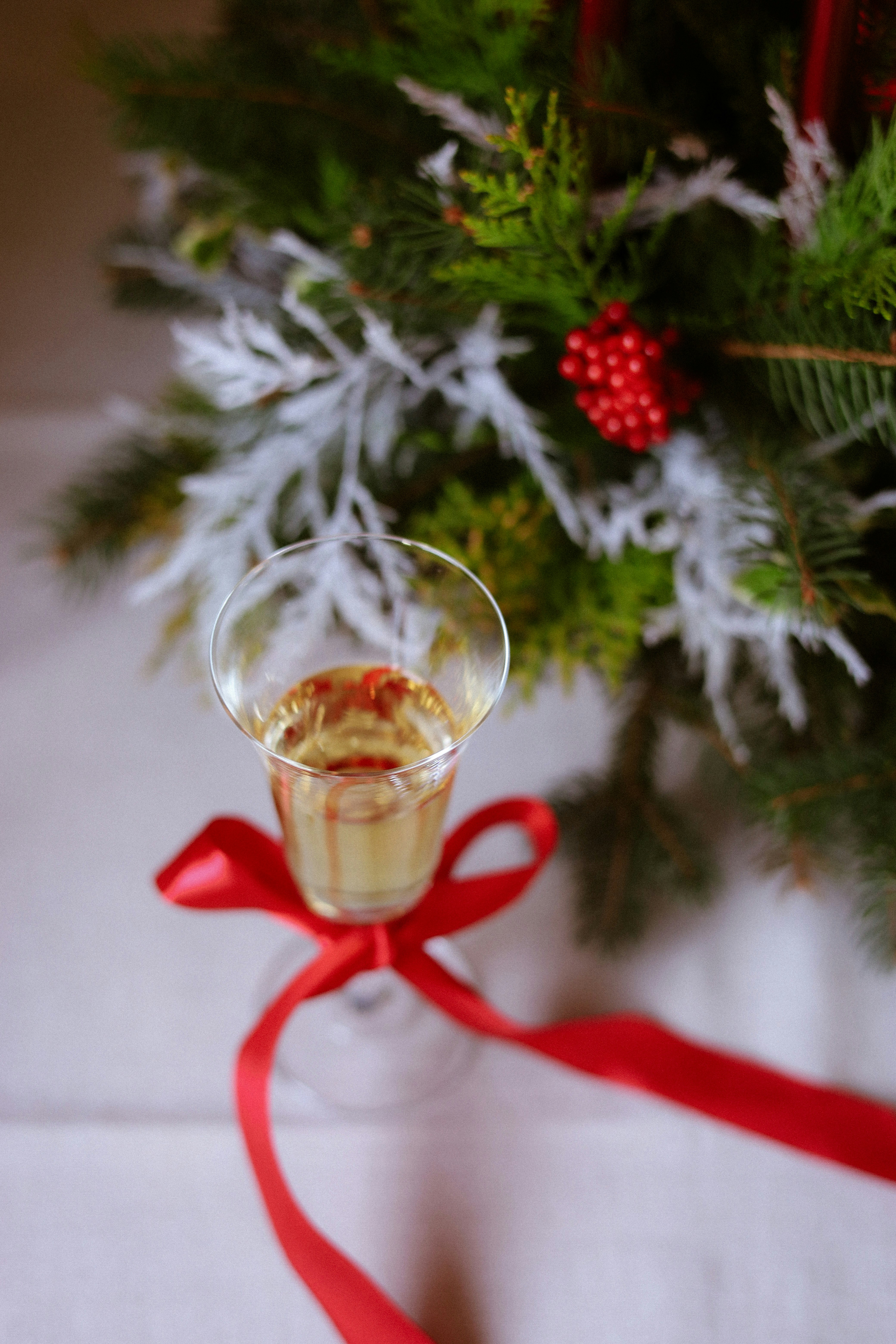 Crystal Toast Beneath the Christmas Green