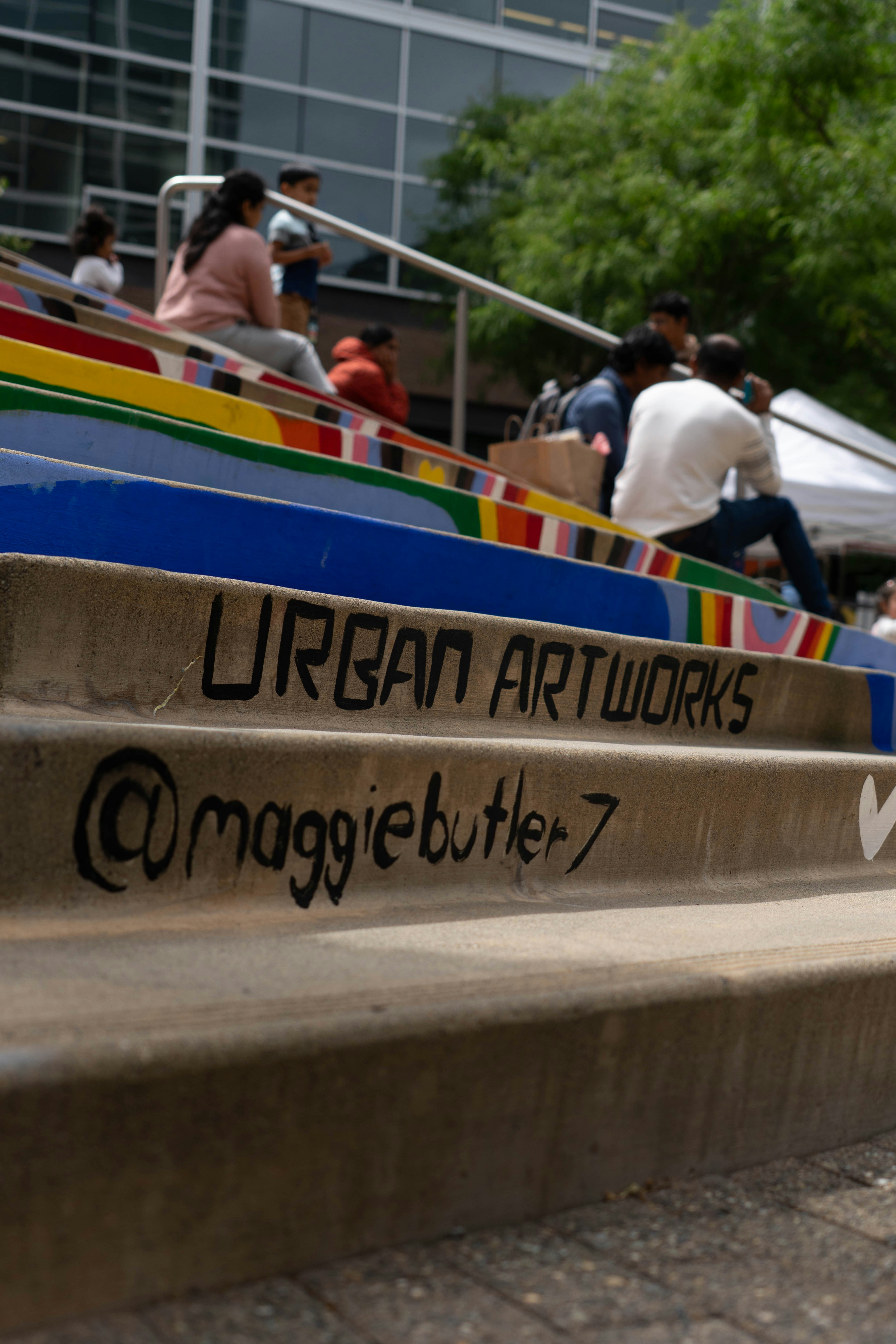 Urban Steps: Rainbow Railing and Graffiti Gallery