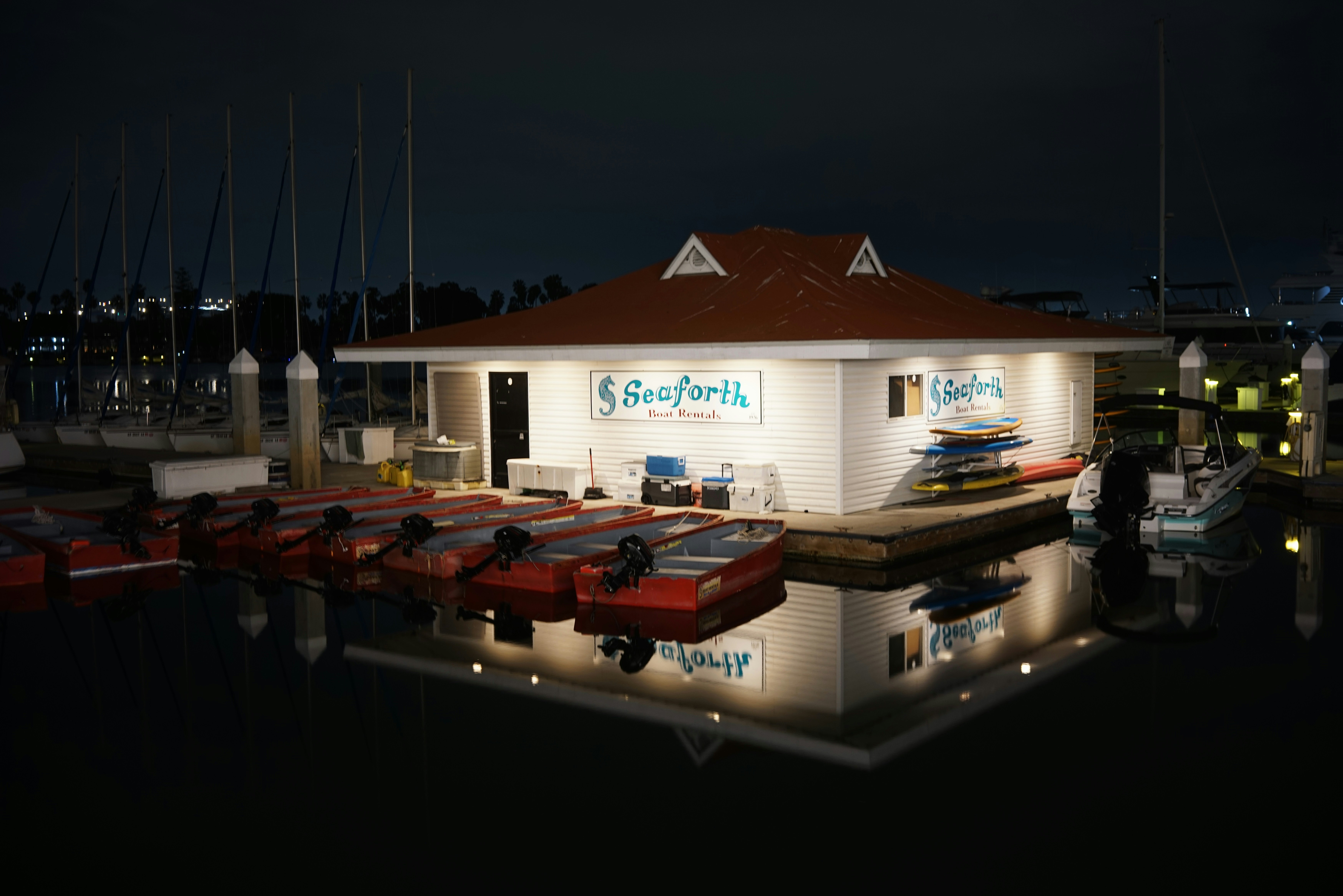 Marina Lights: Seaforth Boathouse on a Quiet Night
