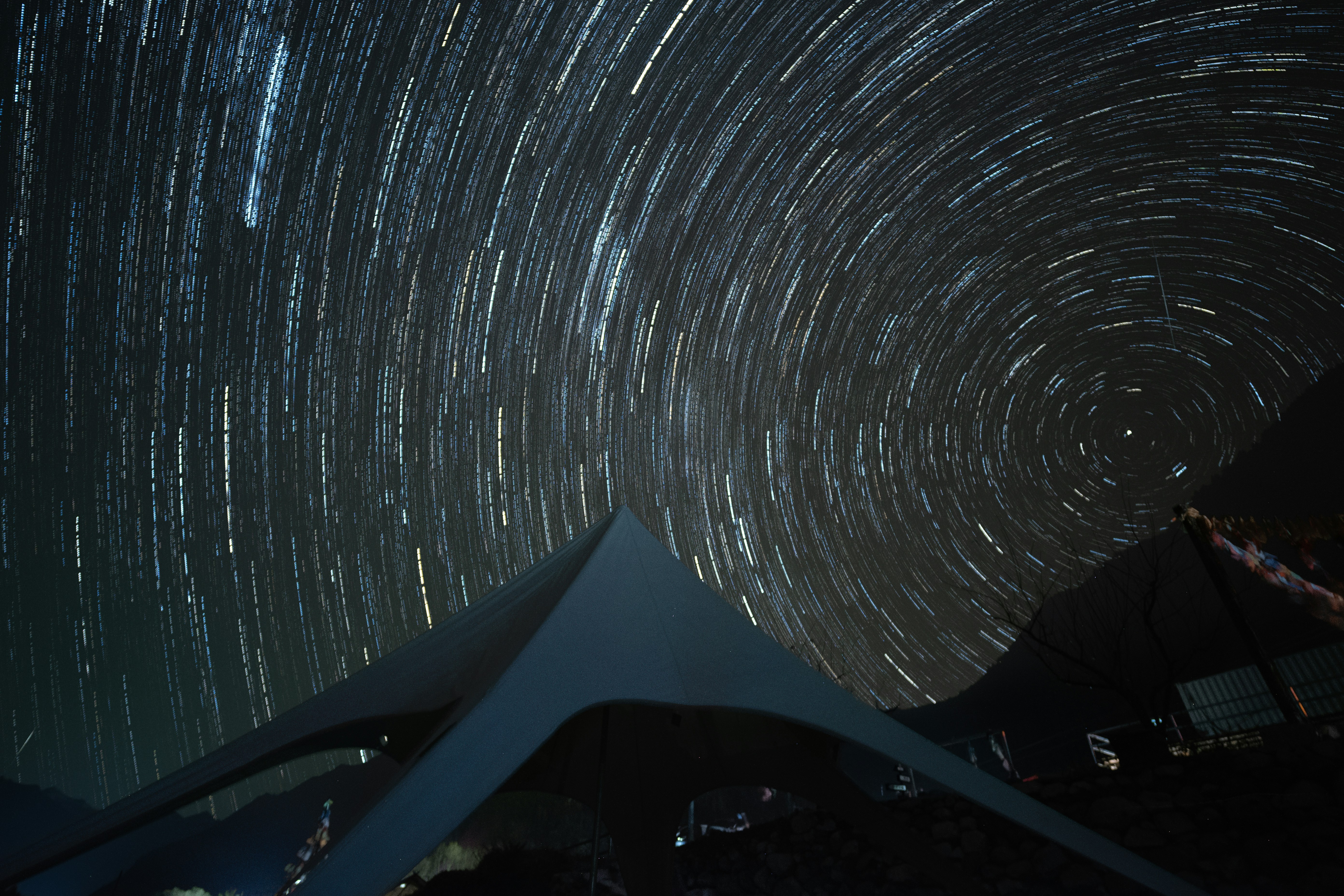 Star Trails Over a Tented Night