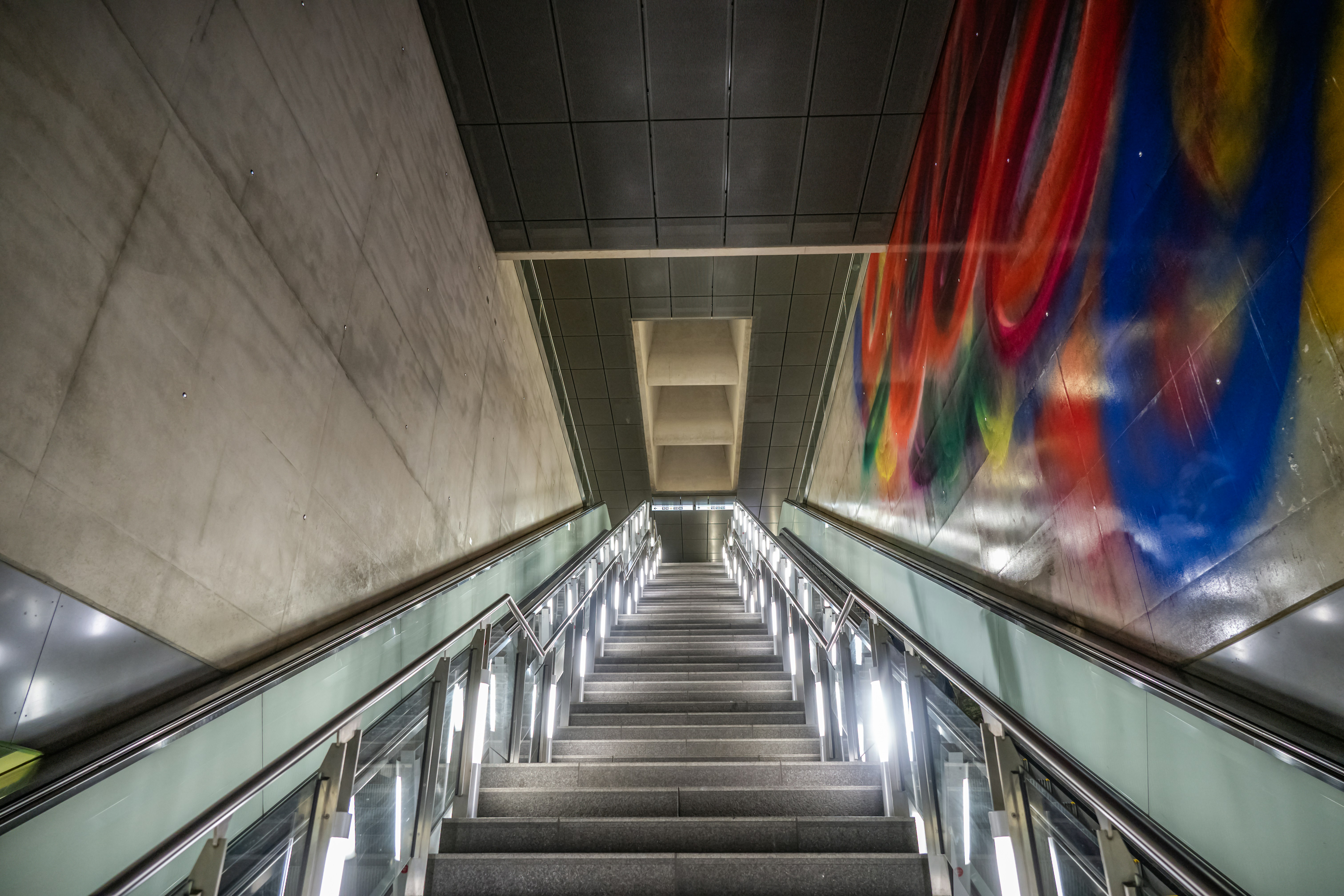 Ascend Through a Neon Corridor