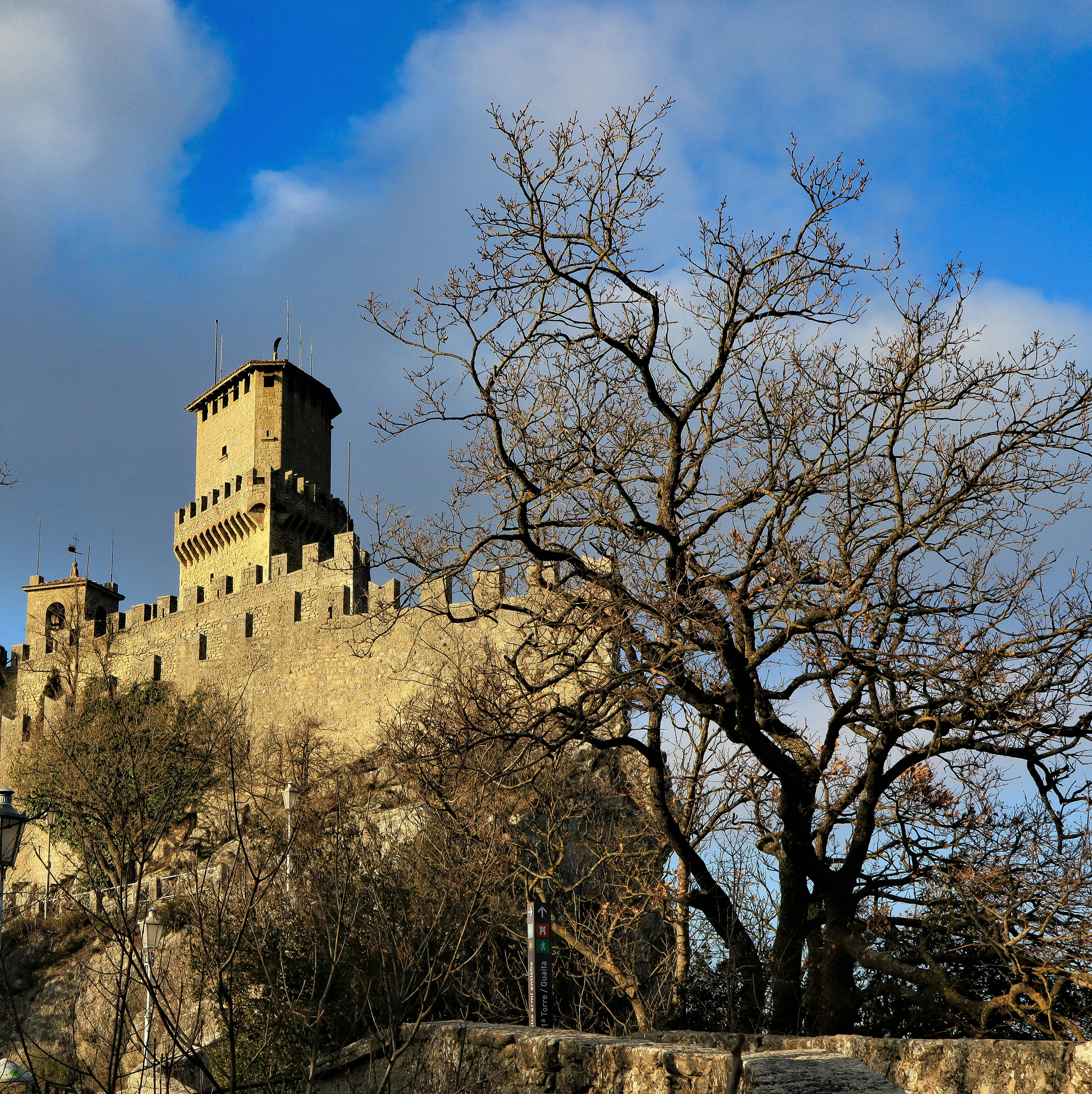 Ancient Walls Against a Winter Crown