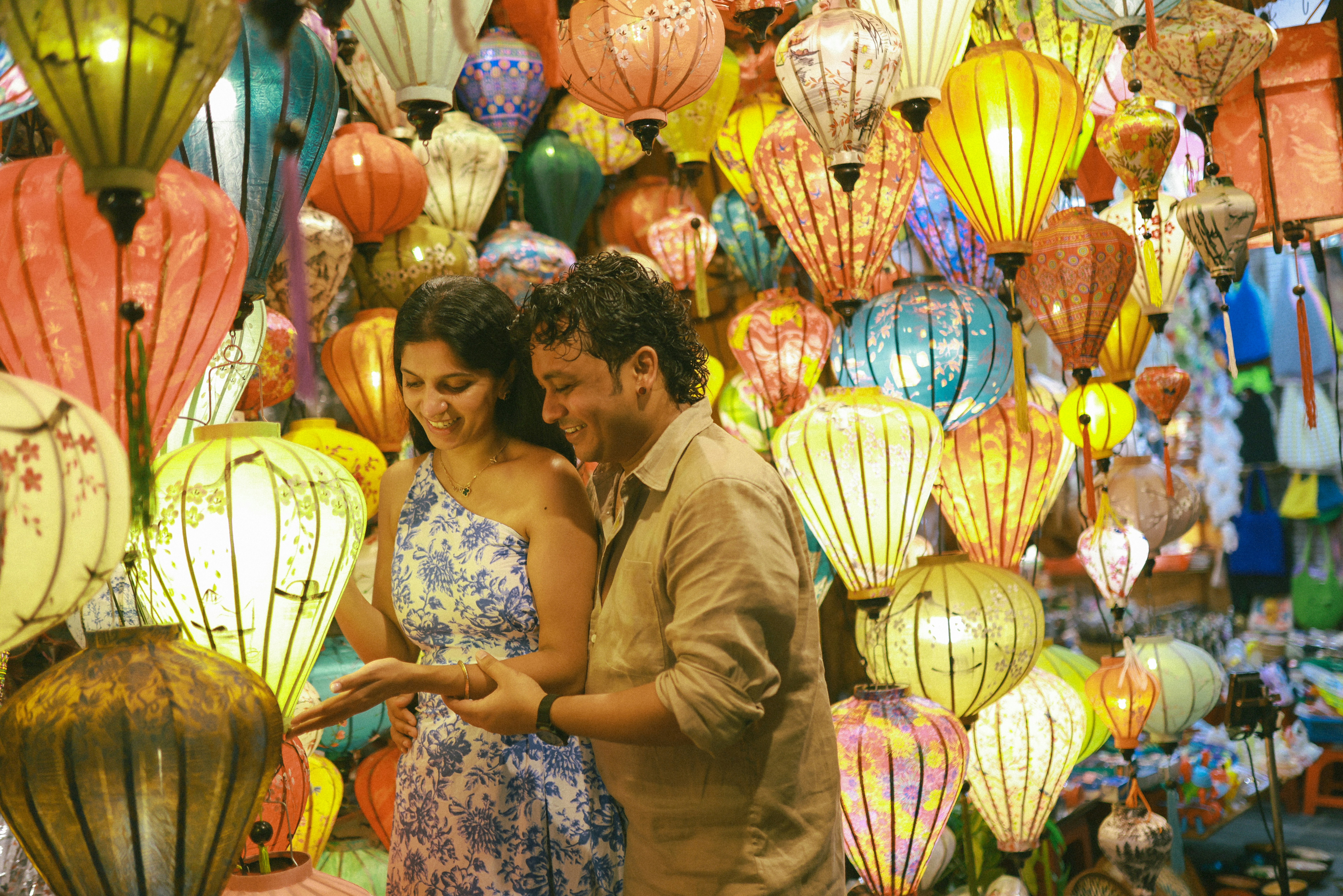 Lanterns of Light: A Moment Amidst Market Glow