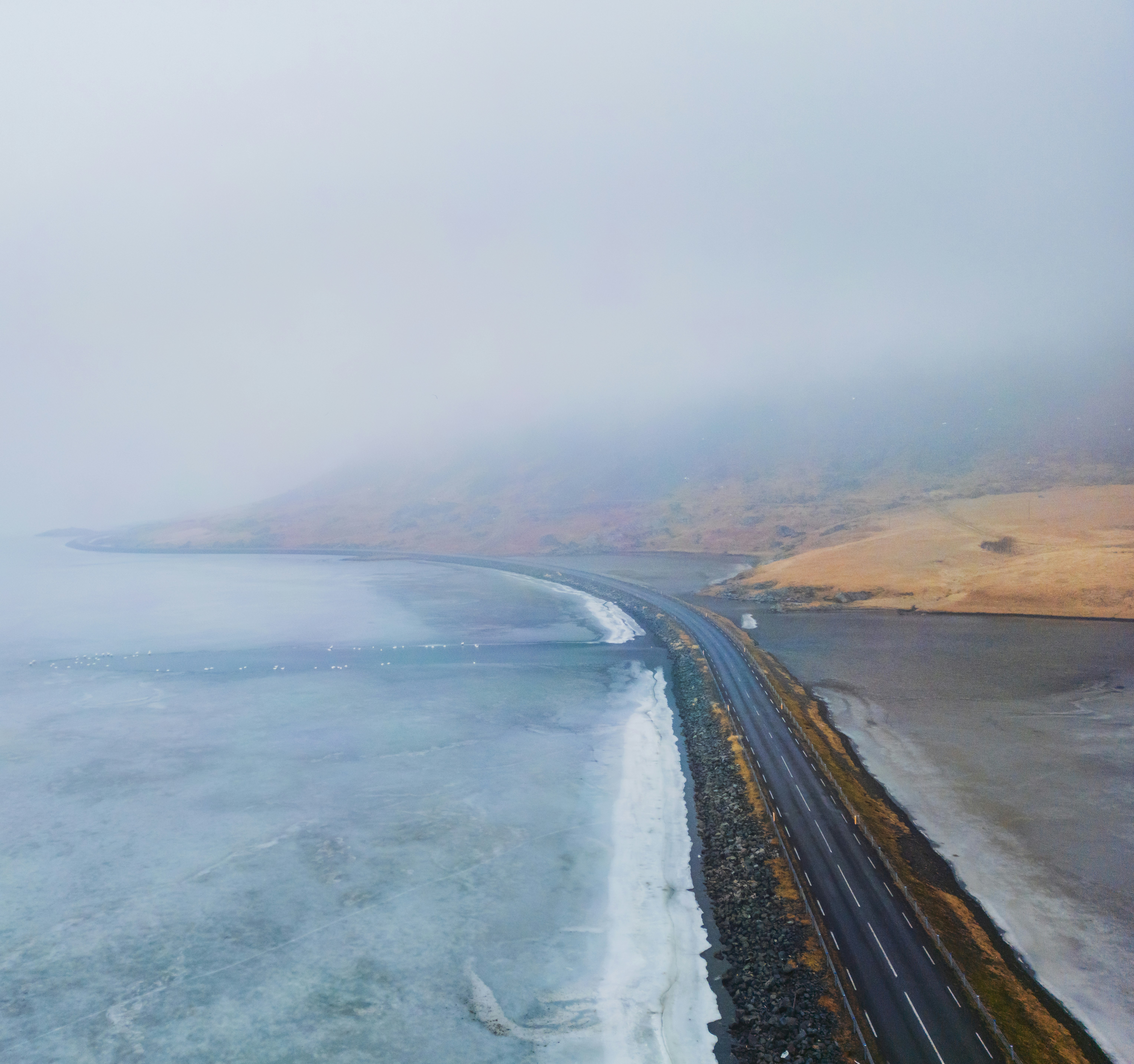 Coastal Highway Bends into Mist