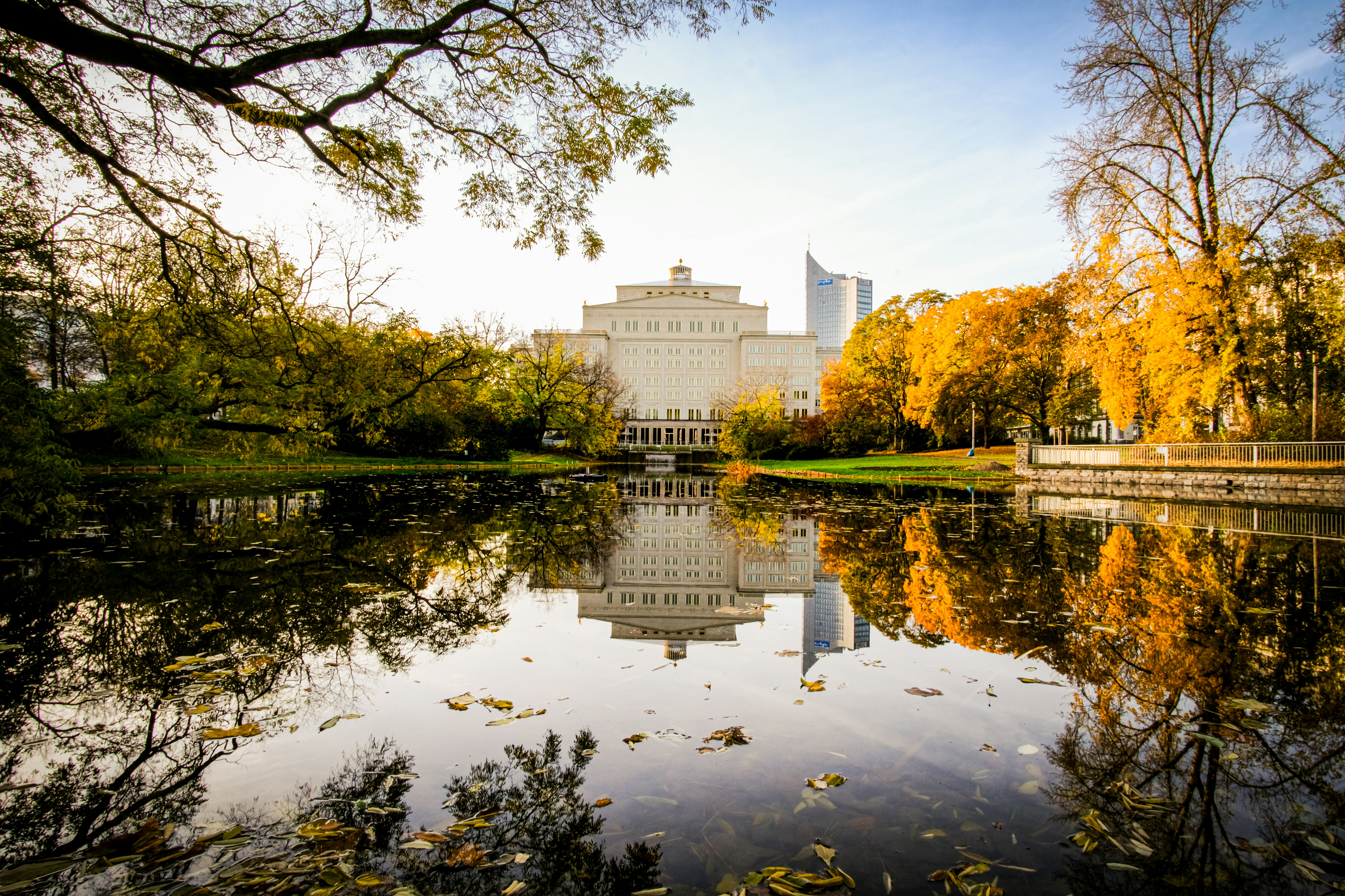 Autumn Reflections at the City Pond