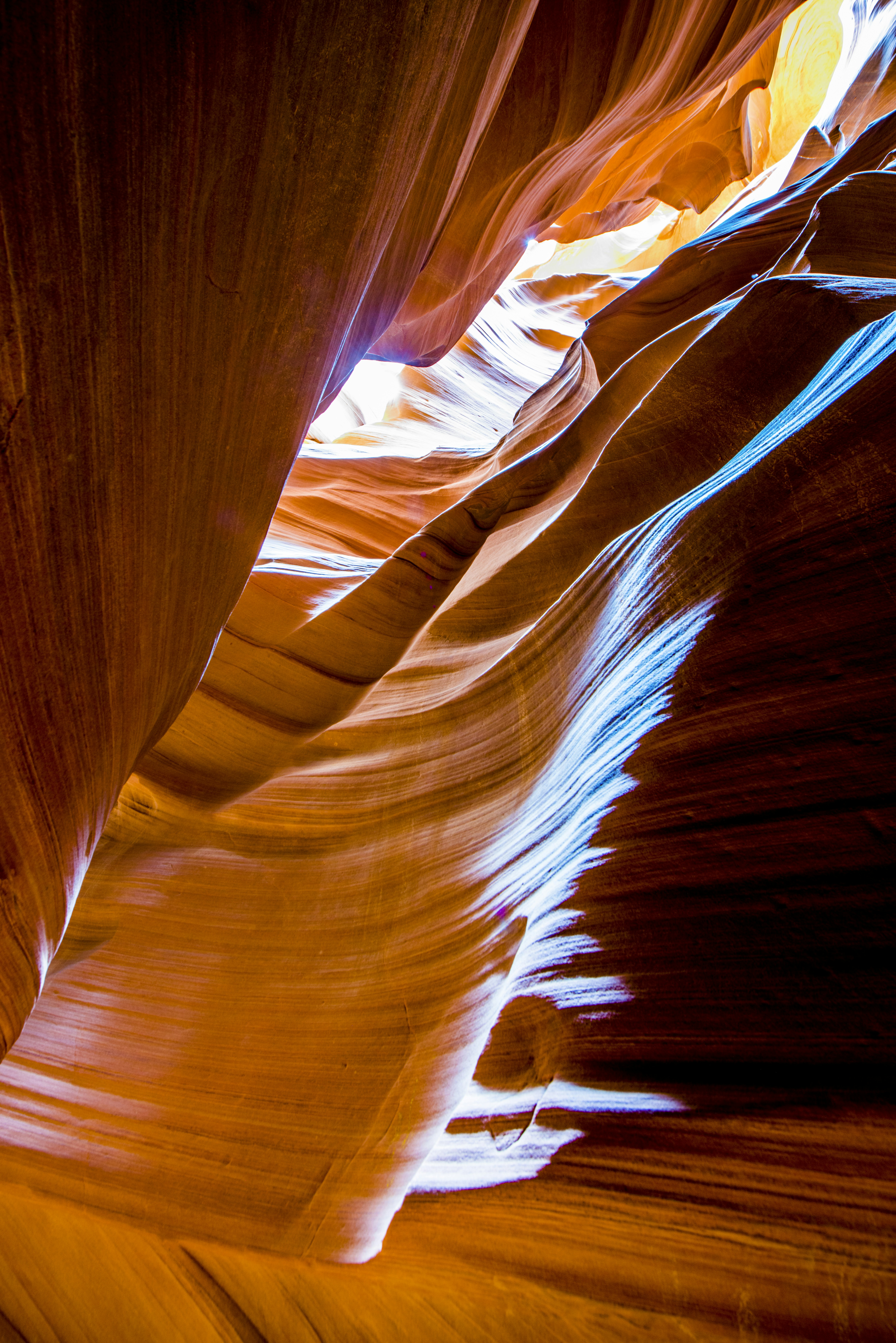 Sandstone patterns in an Arizona slot canyon in beautiful soft indirect light
